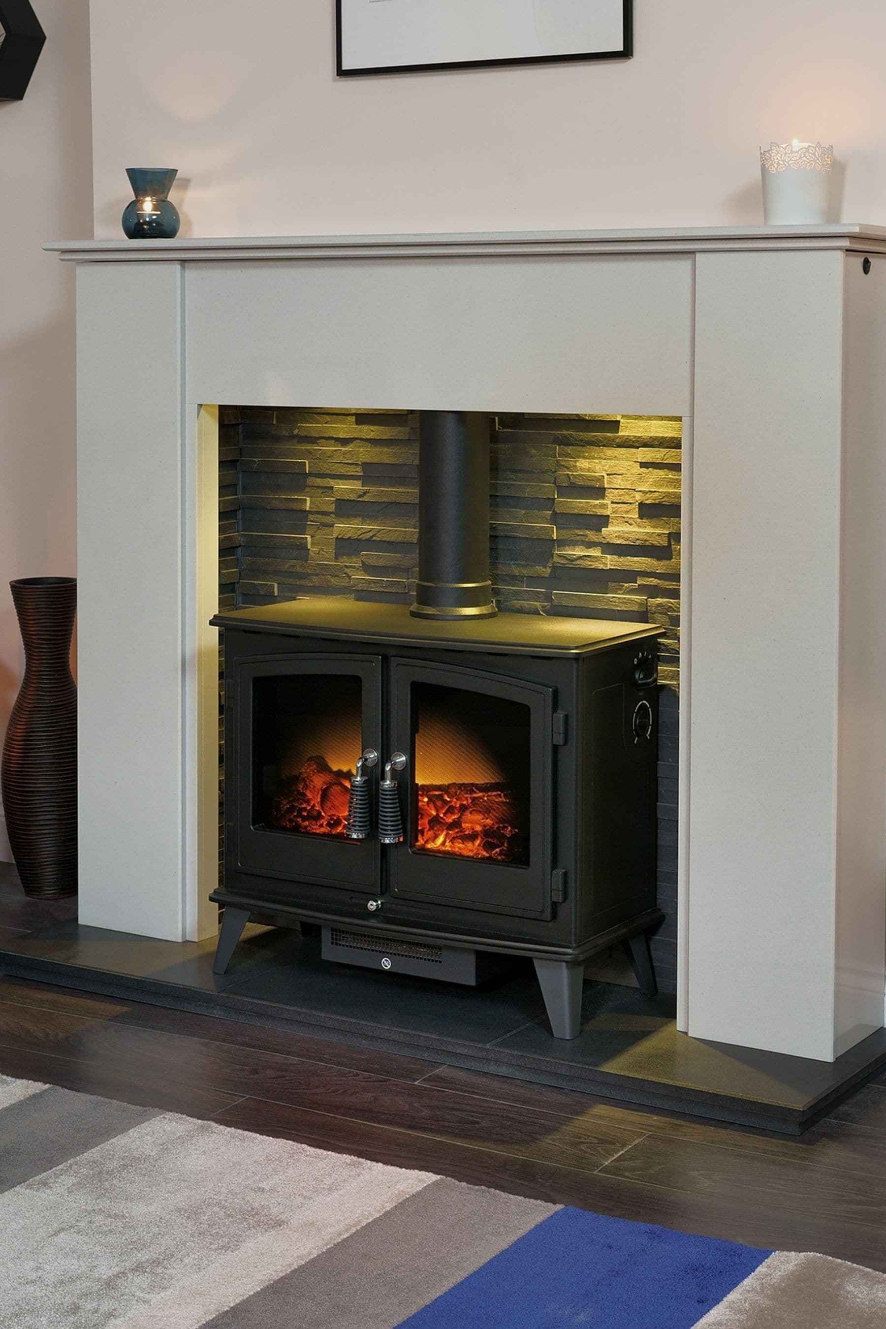 Buy Adam Black Woodhouse Electric Stove from the Next UK online shop