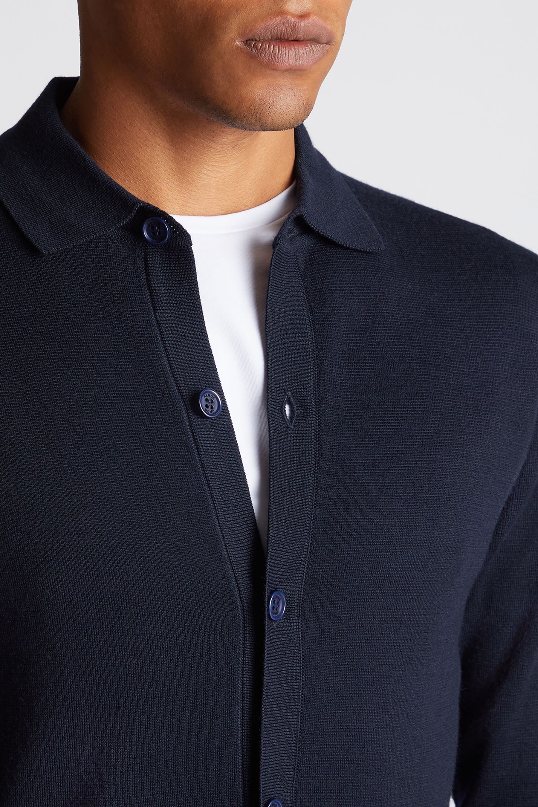 Buy Remus Uomo Blue Slim Fit Long Sleeve Cardigan from the Next UK ...