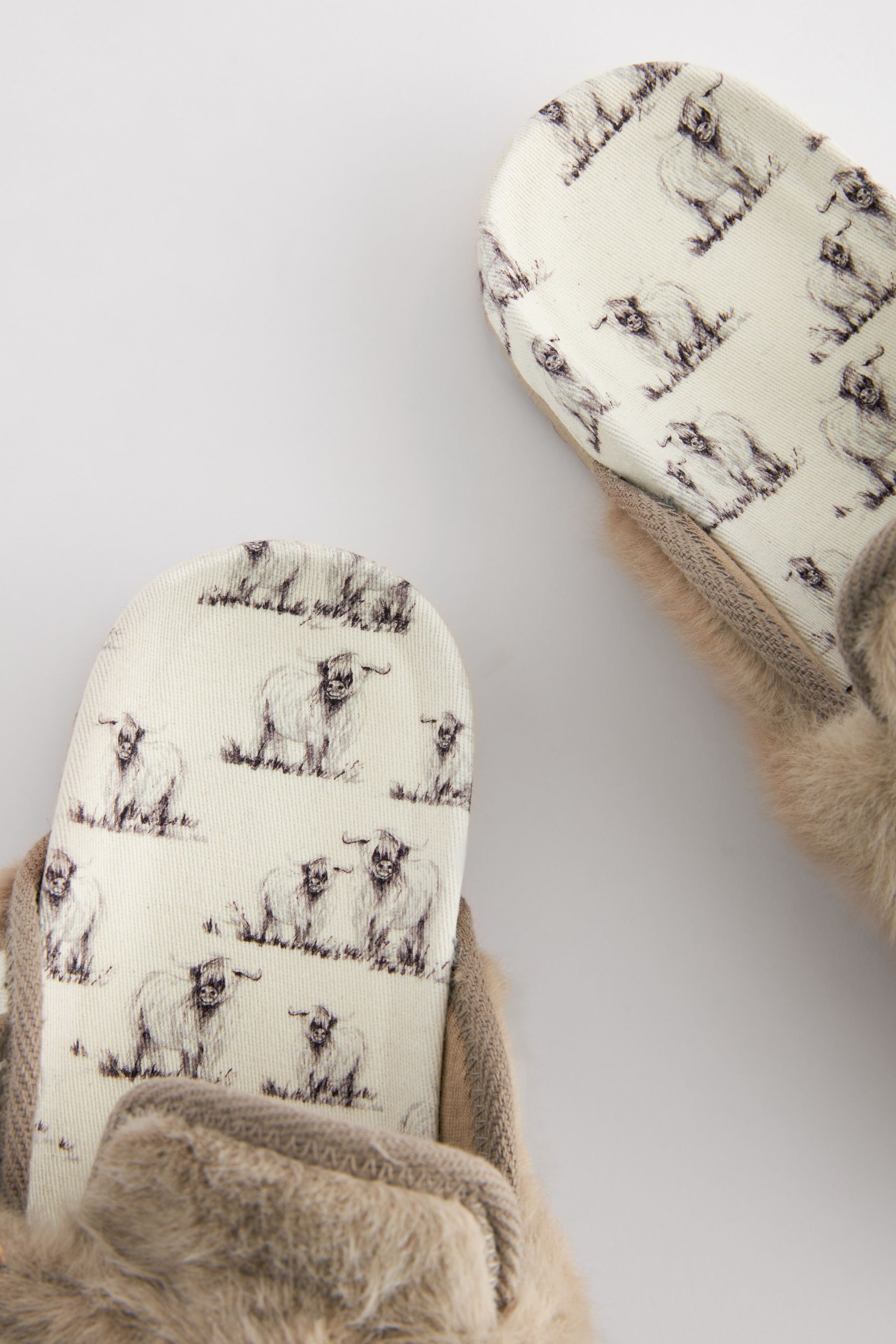 Buy Brown Hamish Faux Fur Footbed Slippers from Next United Arab Emirates