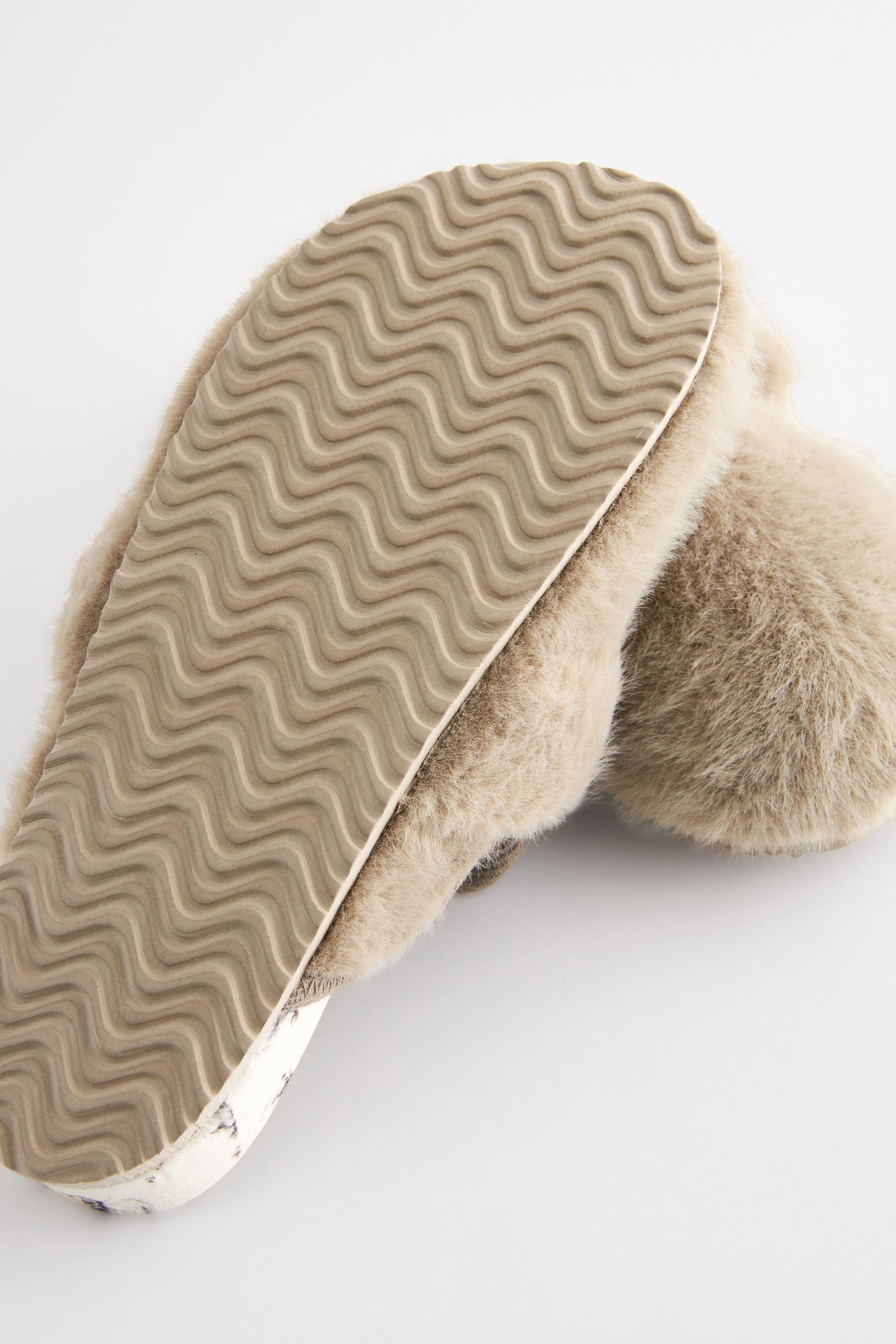 Buy Brown Hamish Faux Fur Footbed Slippers from Next United Arab Emirates