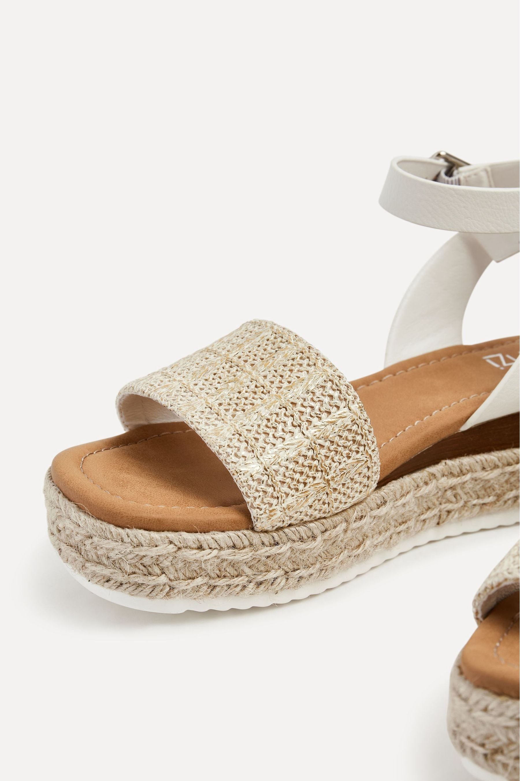 Buy Linzi Gold Anya Two Part Espadrille Inspired Platform Wedges from ...