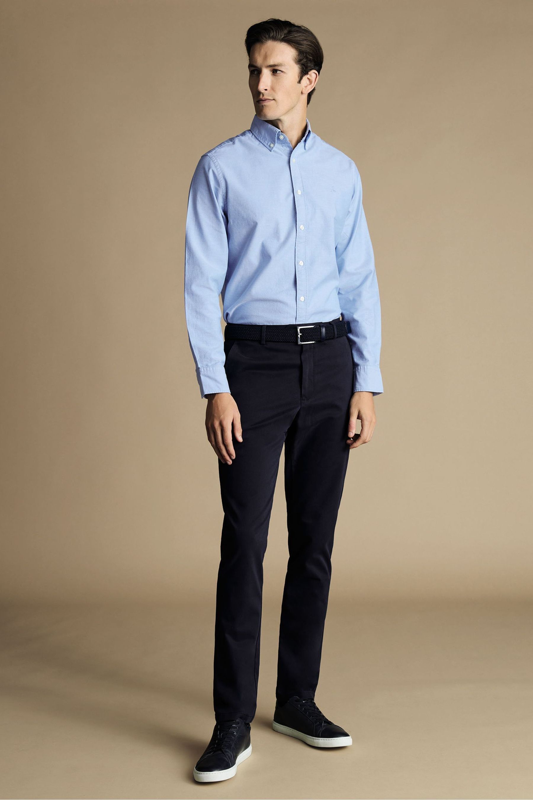Buy Charles Tyrwhitt Blue French Classic Fit Ultimate non-iron Chino ...