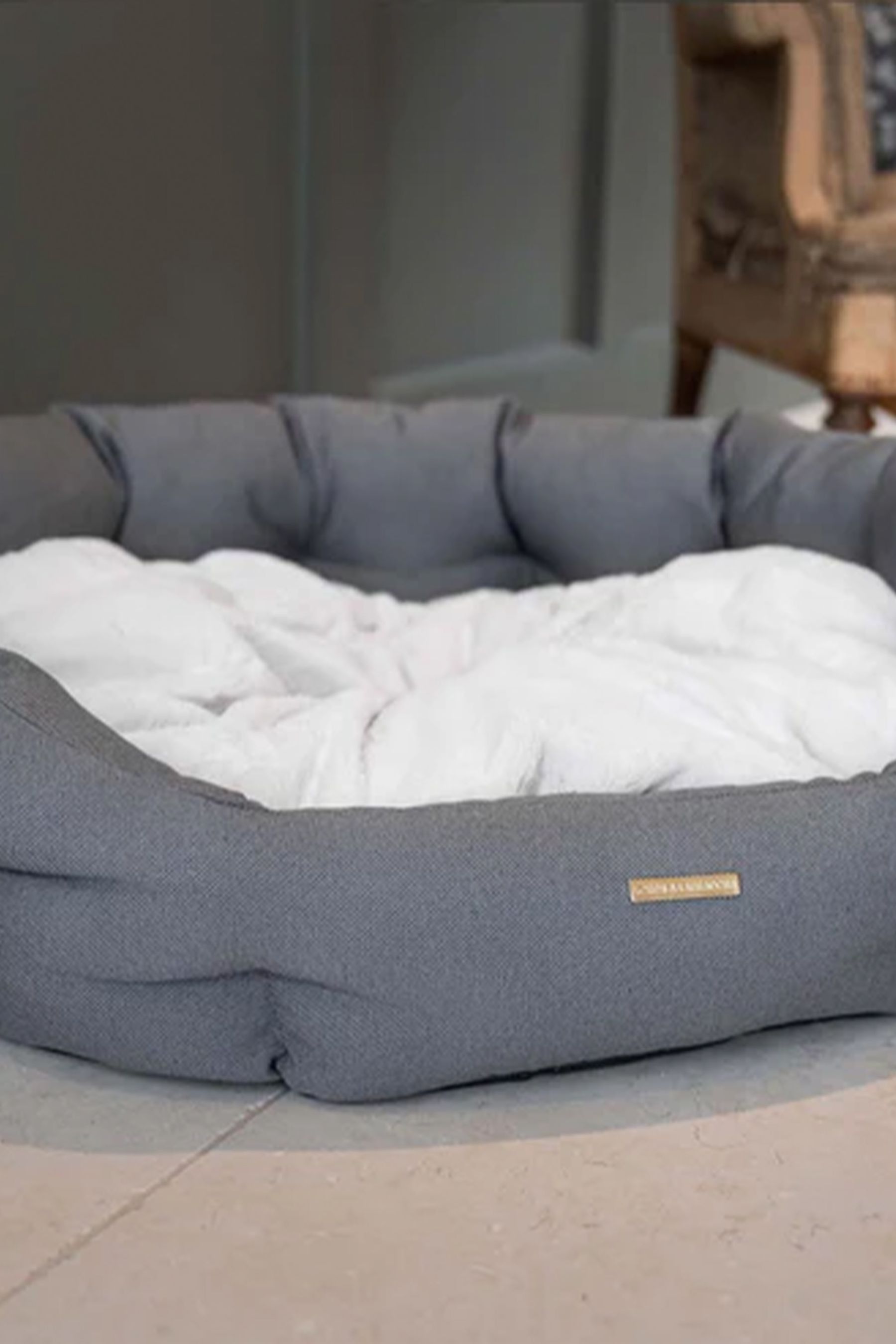 Buy Lords and Labradors Grey Essentials Twill Oval Dog Bed from the ...