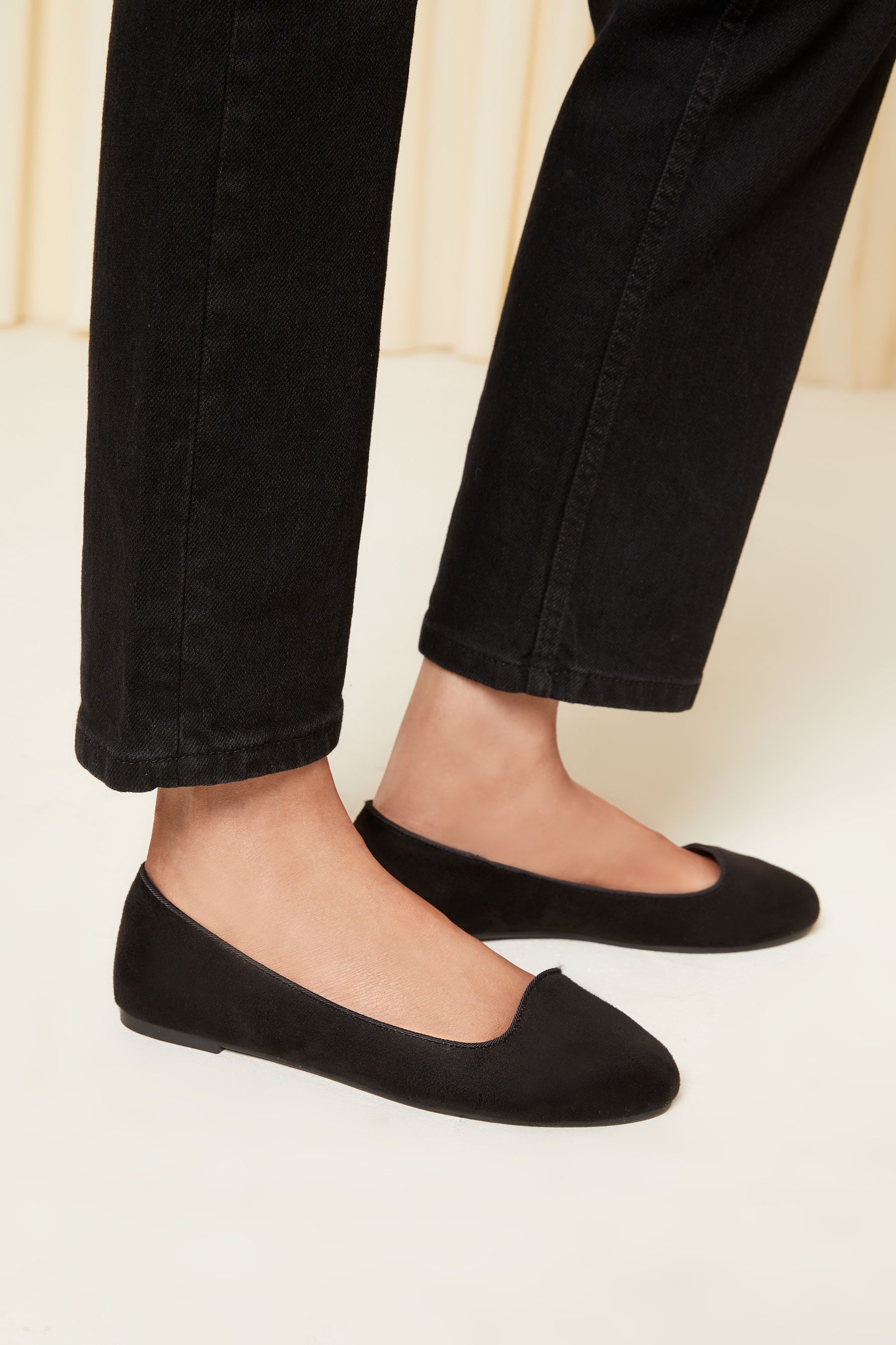Buy Friends Like These Black Regular Fit Slipper Cut Ballet Pump from ...