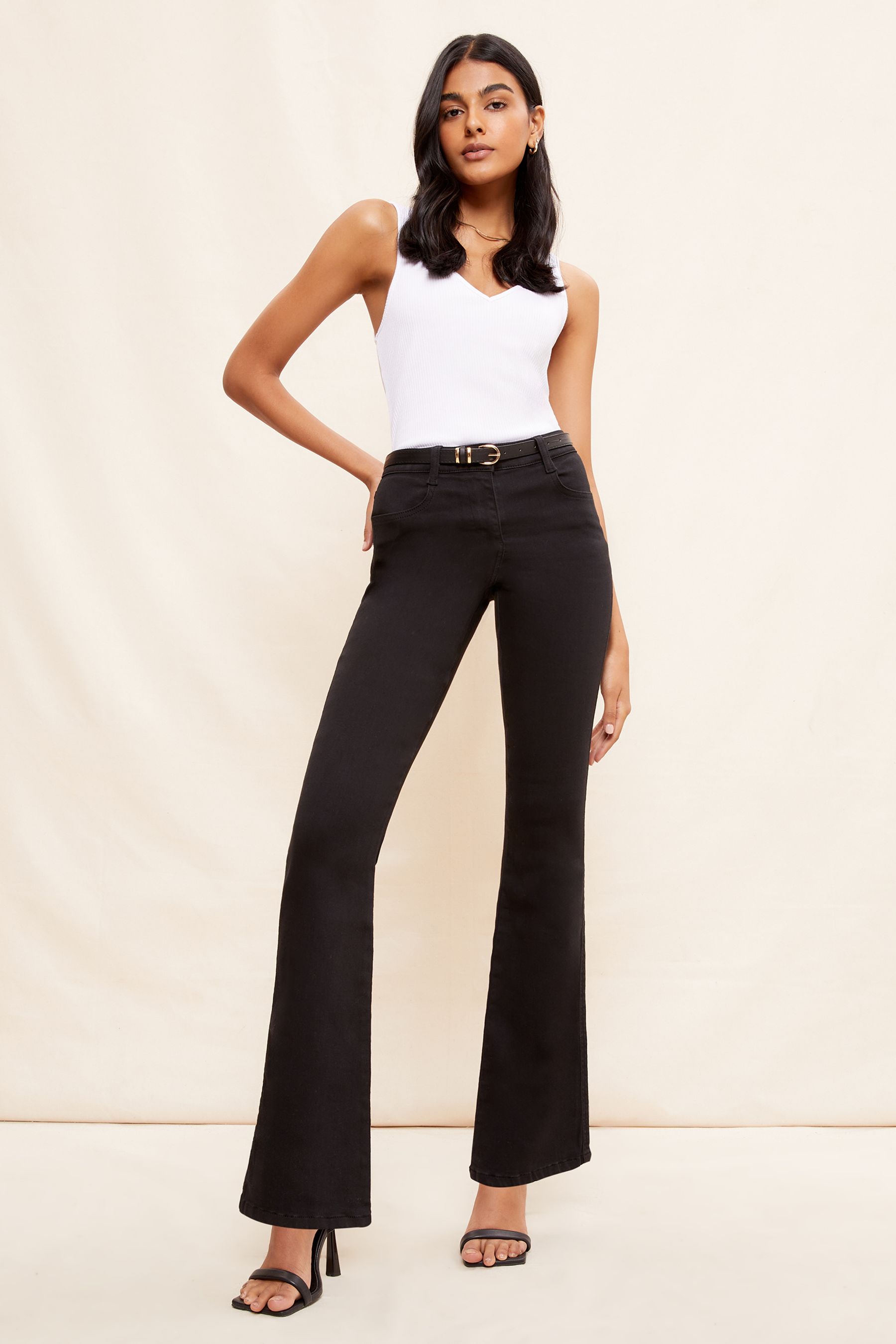 Buy Friends Like These Black Jegging Stretch Flare jeans from the Next ...