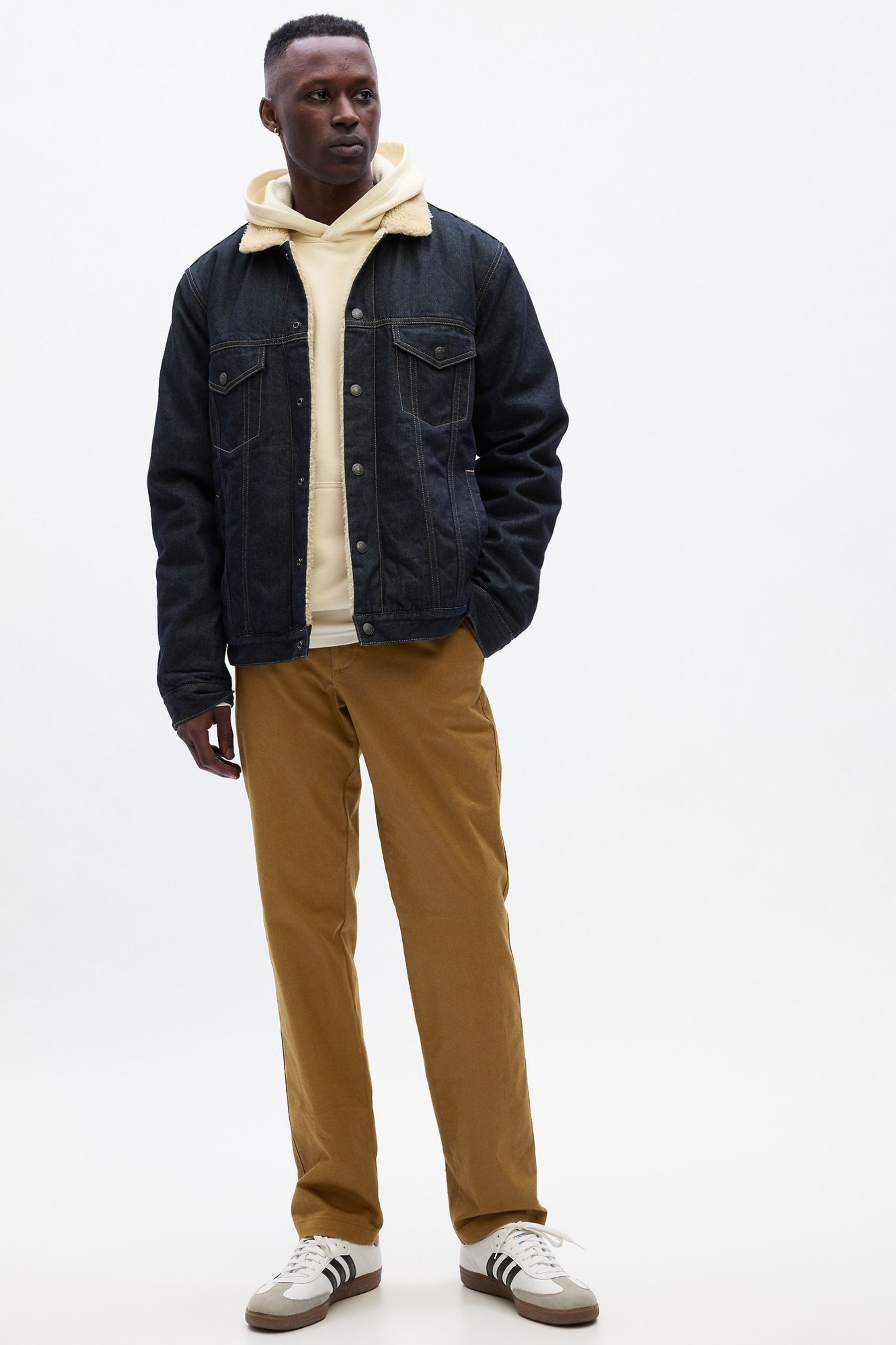 Buy Gap Brown Straight Fit Stretch Essential Chino Trousers from the ...