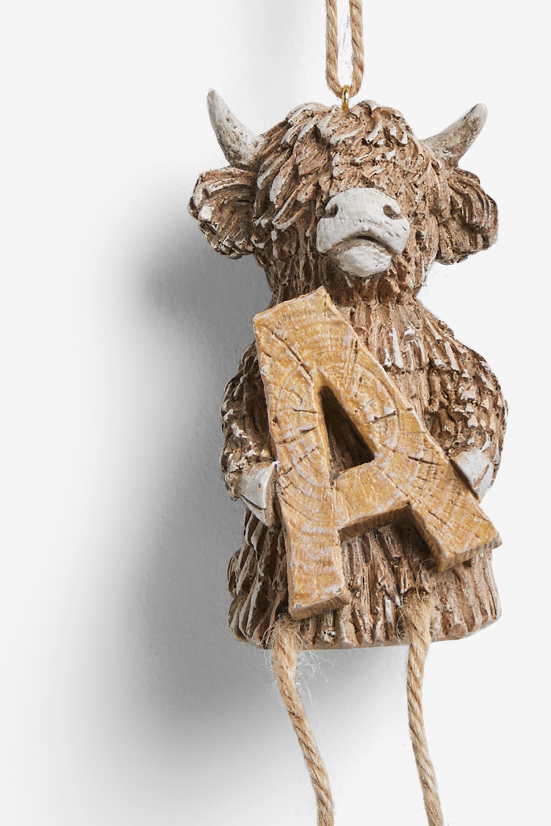Buy Natural Hamish The Highland Cow Monogram Hanging Decoration from ...