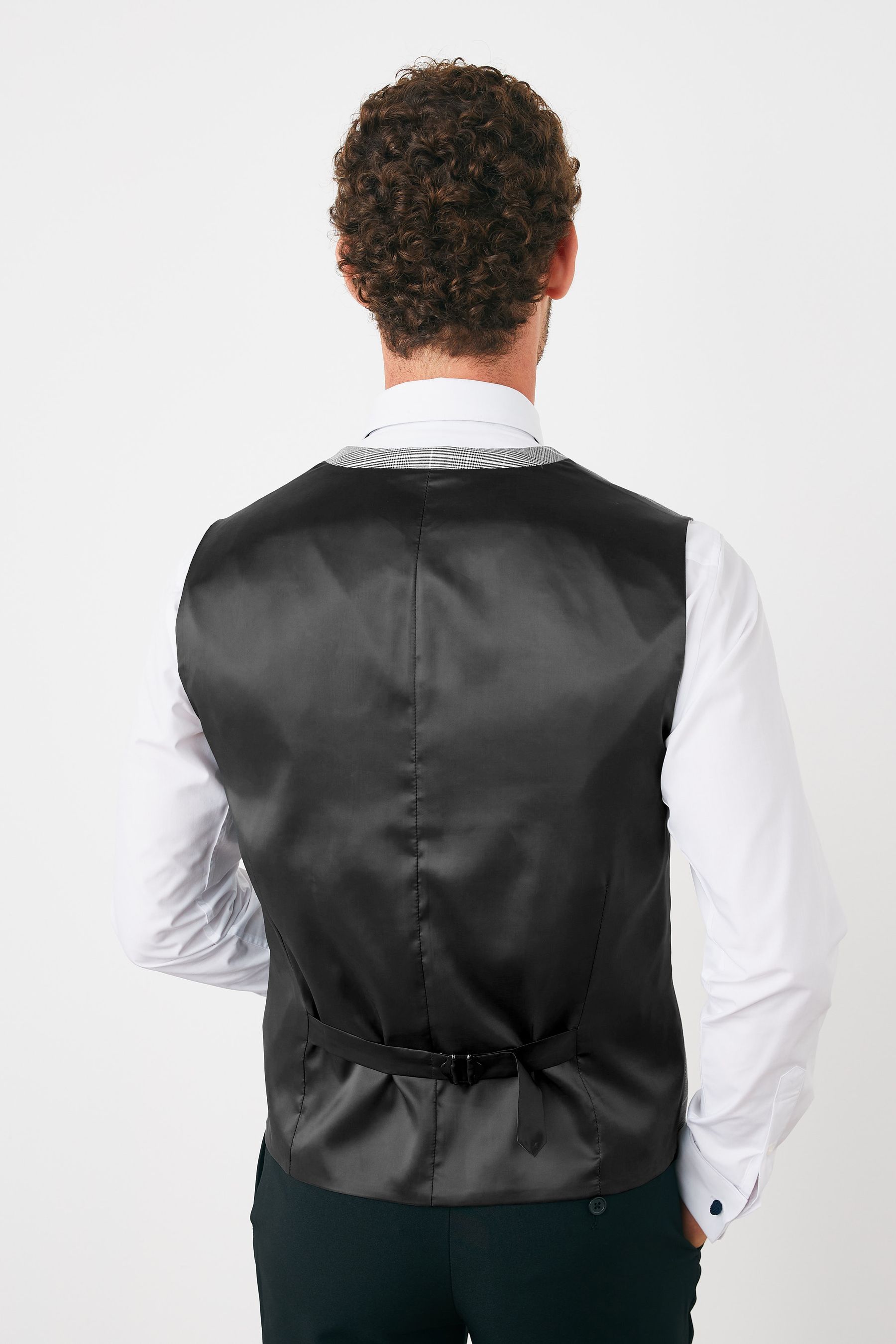 Buy Black/White Check Suit: Waistcoat from Next Ireland