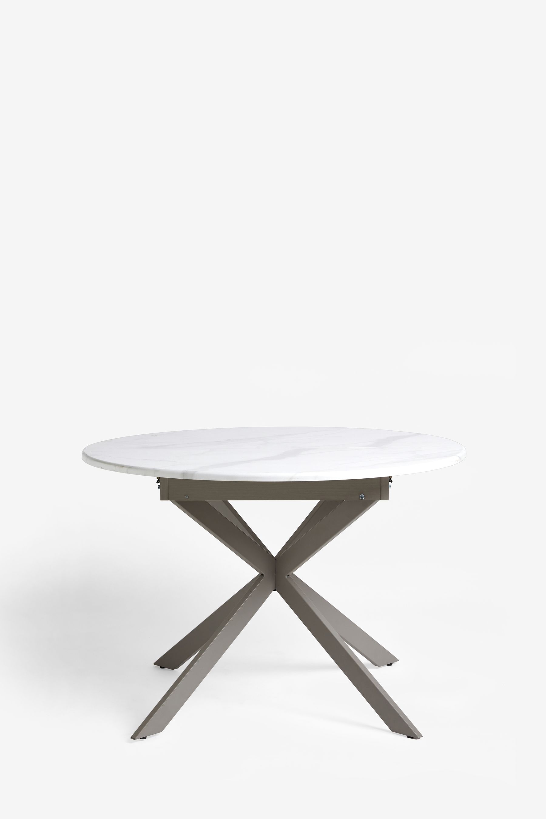 Buy White Marble Effect Extending 4 to 6 Seater Extending Dining Table ...