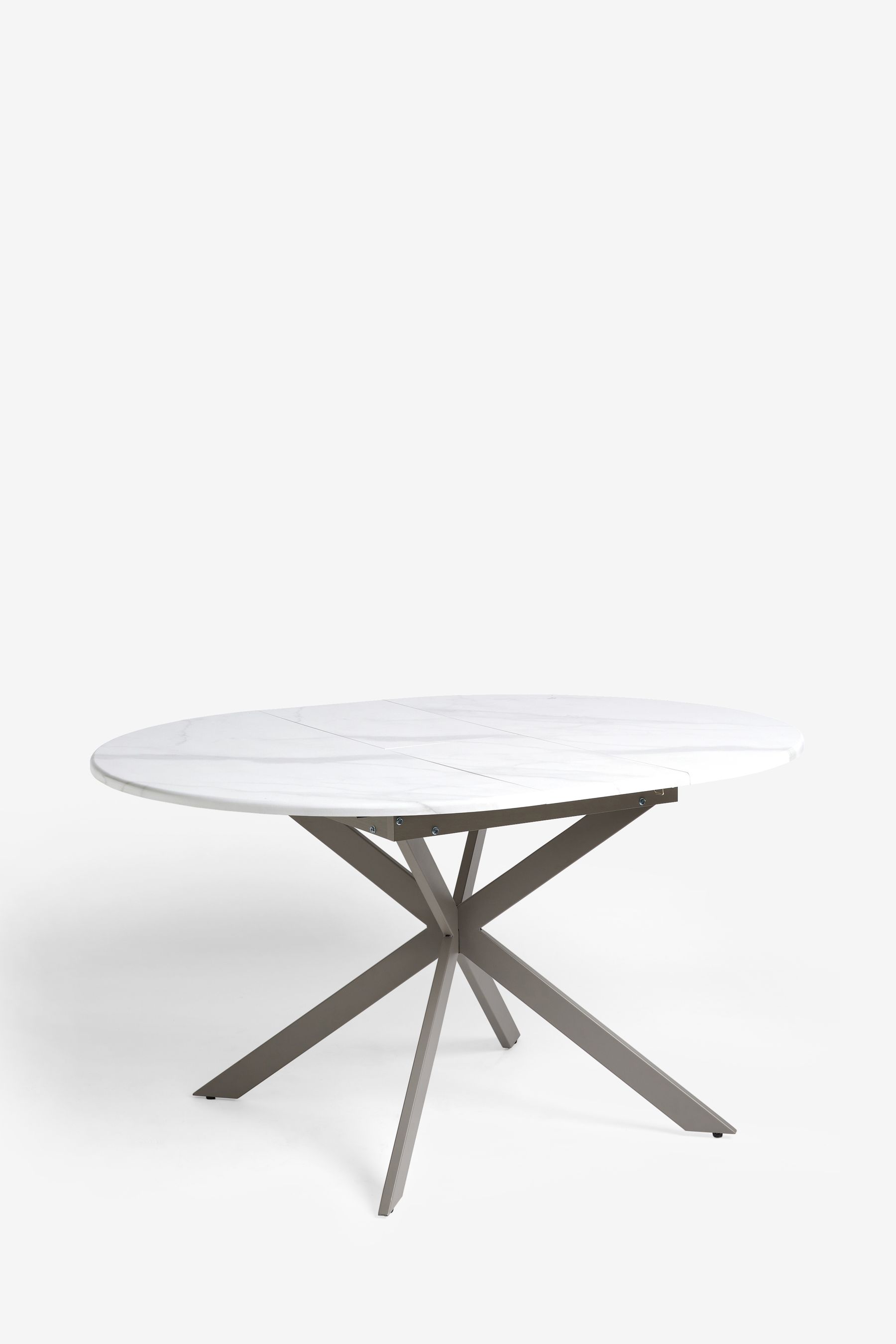 Buy White Marble Effect Extending 4 to 6 Seater Extending Dining Table ...