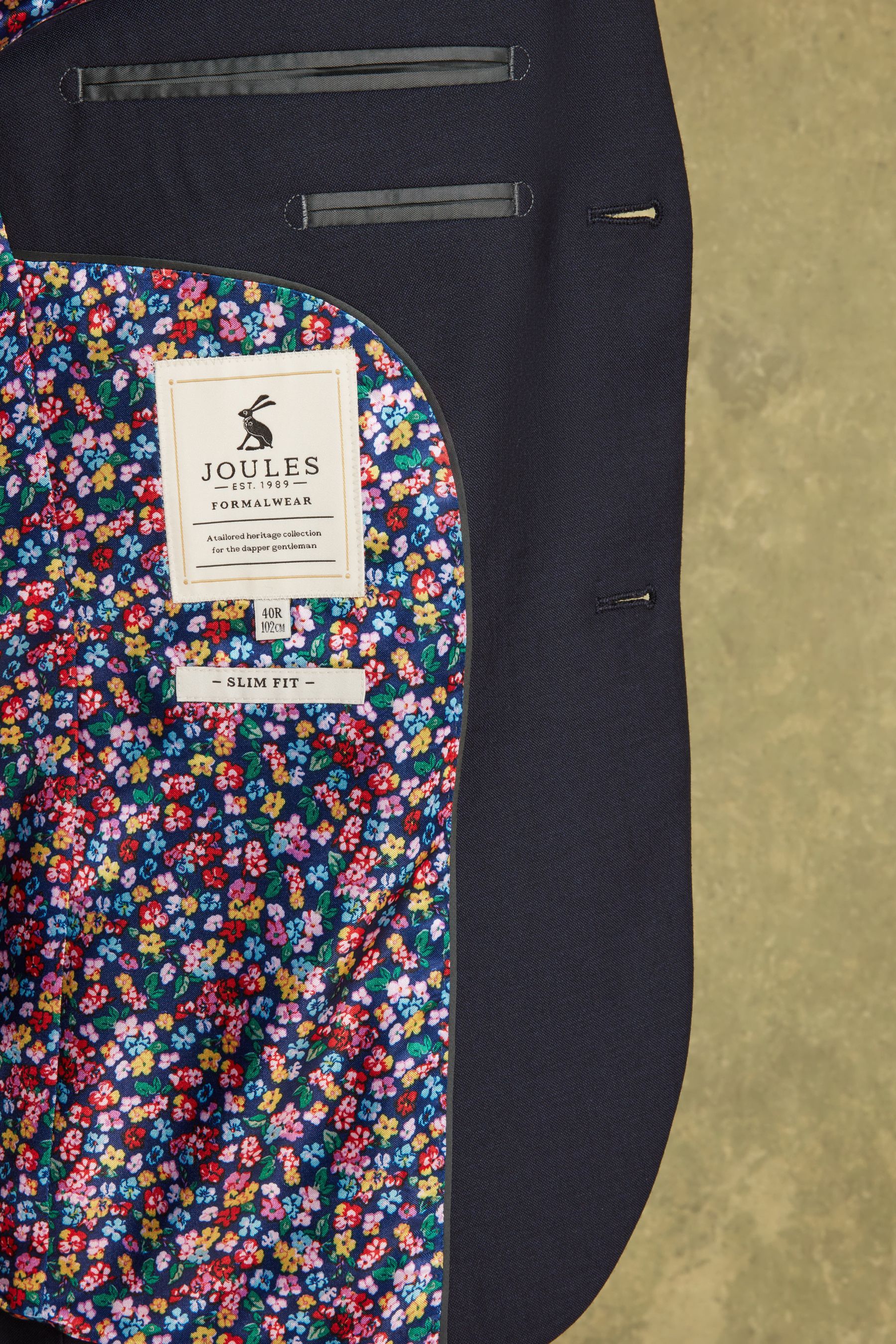 Buy Joules Navy Wool Slim Fit Suit: Jacket from Next Ireland