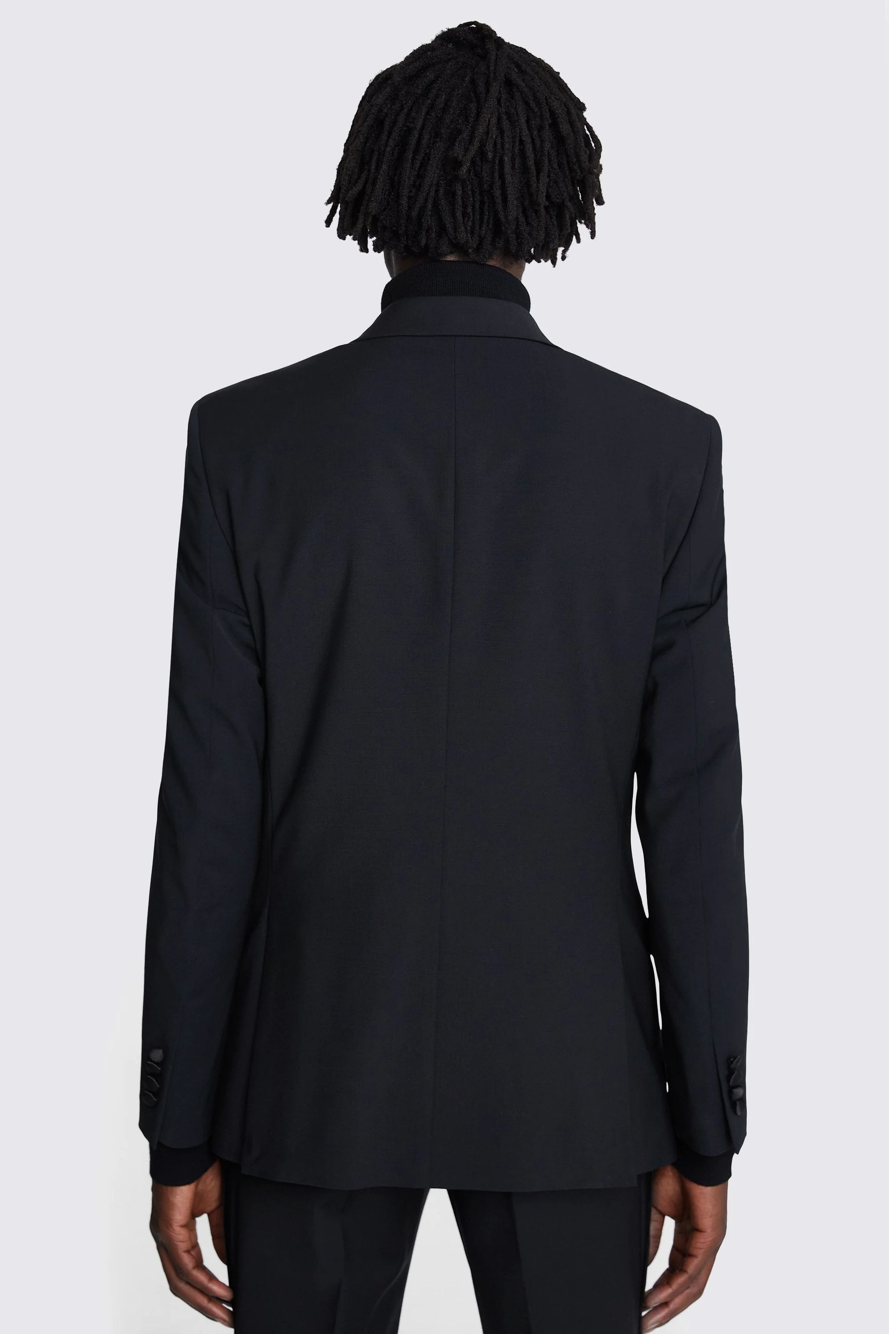 Buy MOSS Tailored Fit Black Performance Peak Tuxedo Suit: Jacket from ...