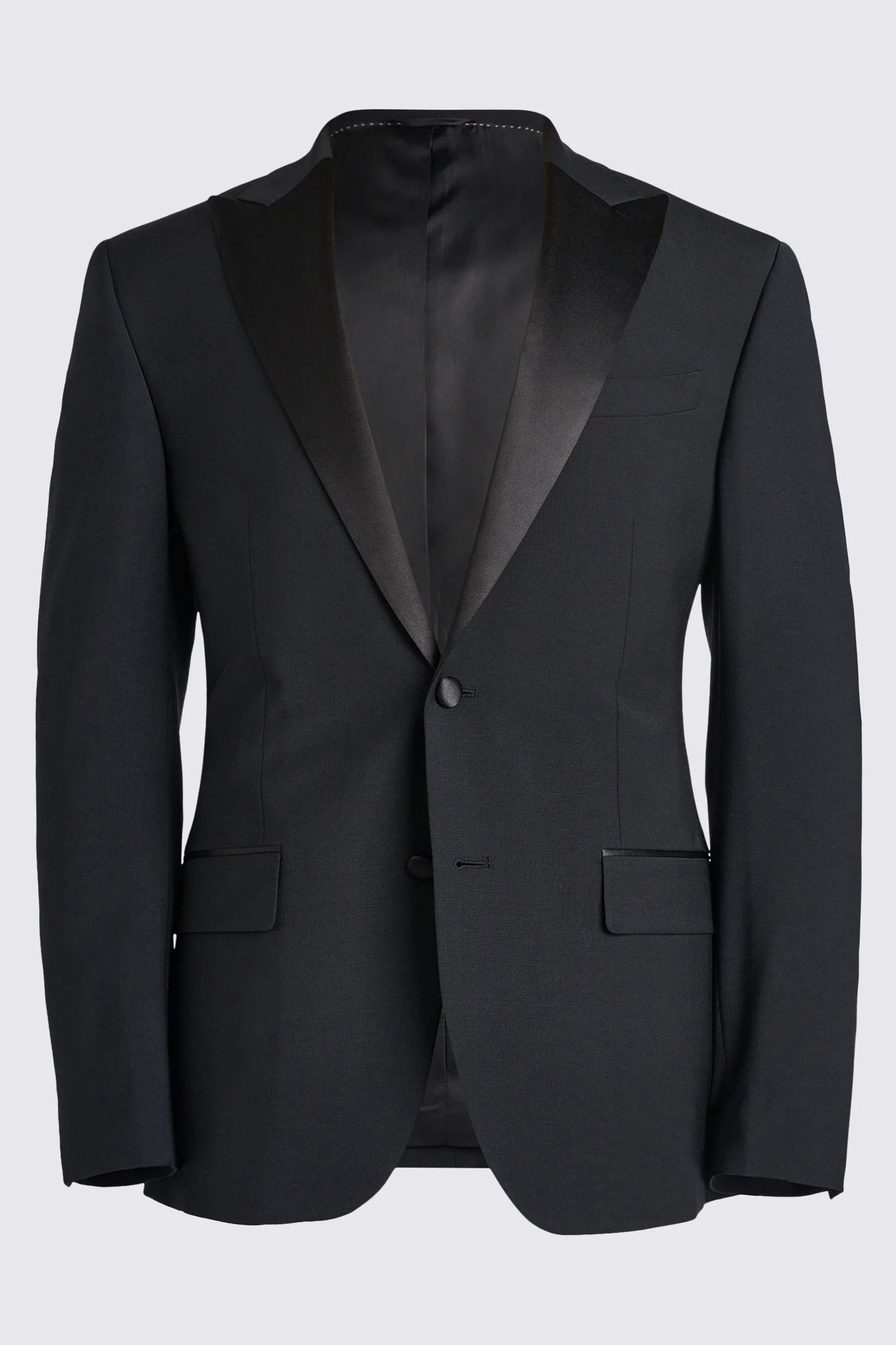 Buy MOSS Tailored Fit Black Performance Peak Tuxedo Suit: Jacket from ...