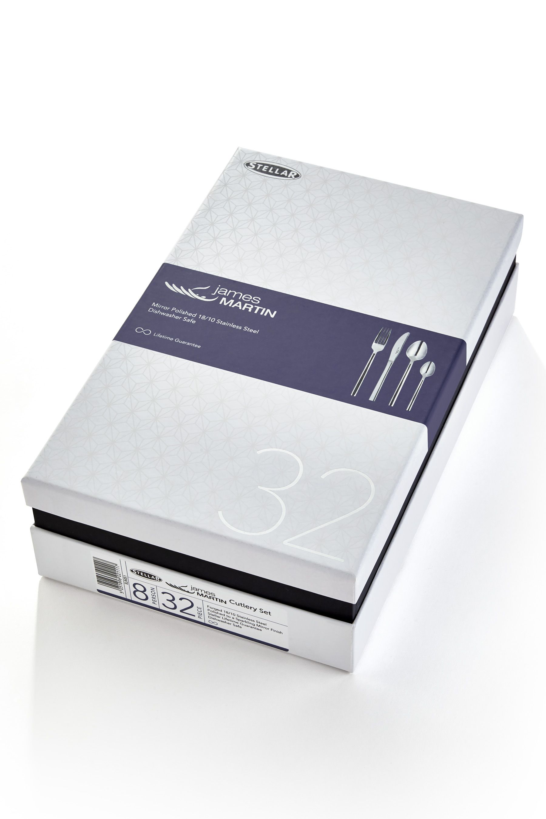 Buy Stellar James Martin 32 Piece Silver Cutlery Set from the Next UK ...