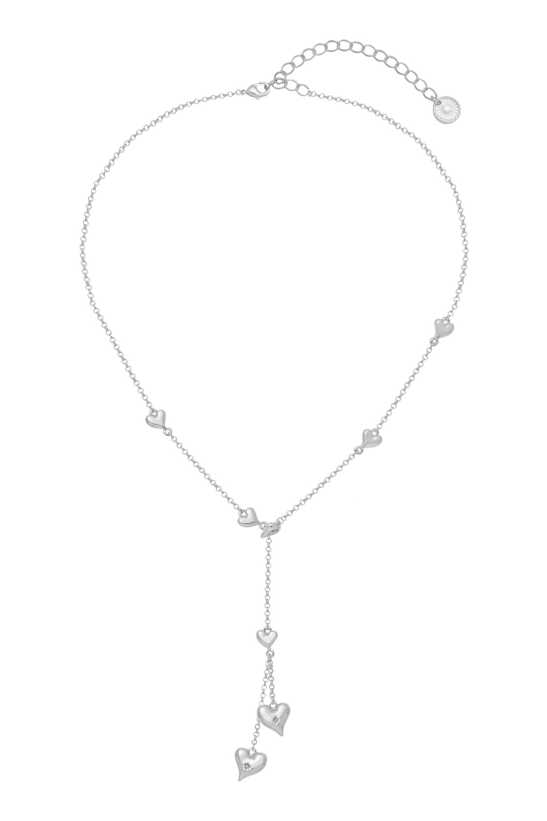 Buy Caramel Jewellery London Silver Tone Multi Heart Lariat Necklace ...
