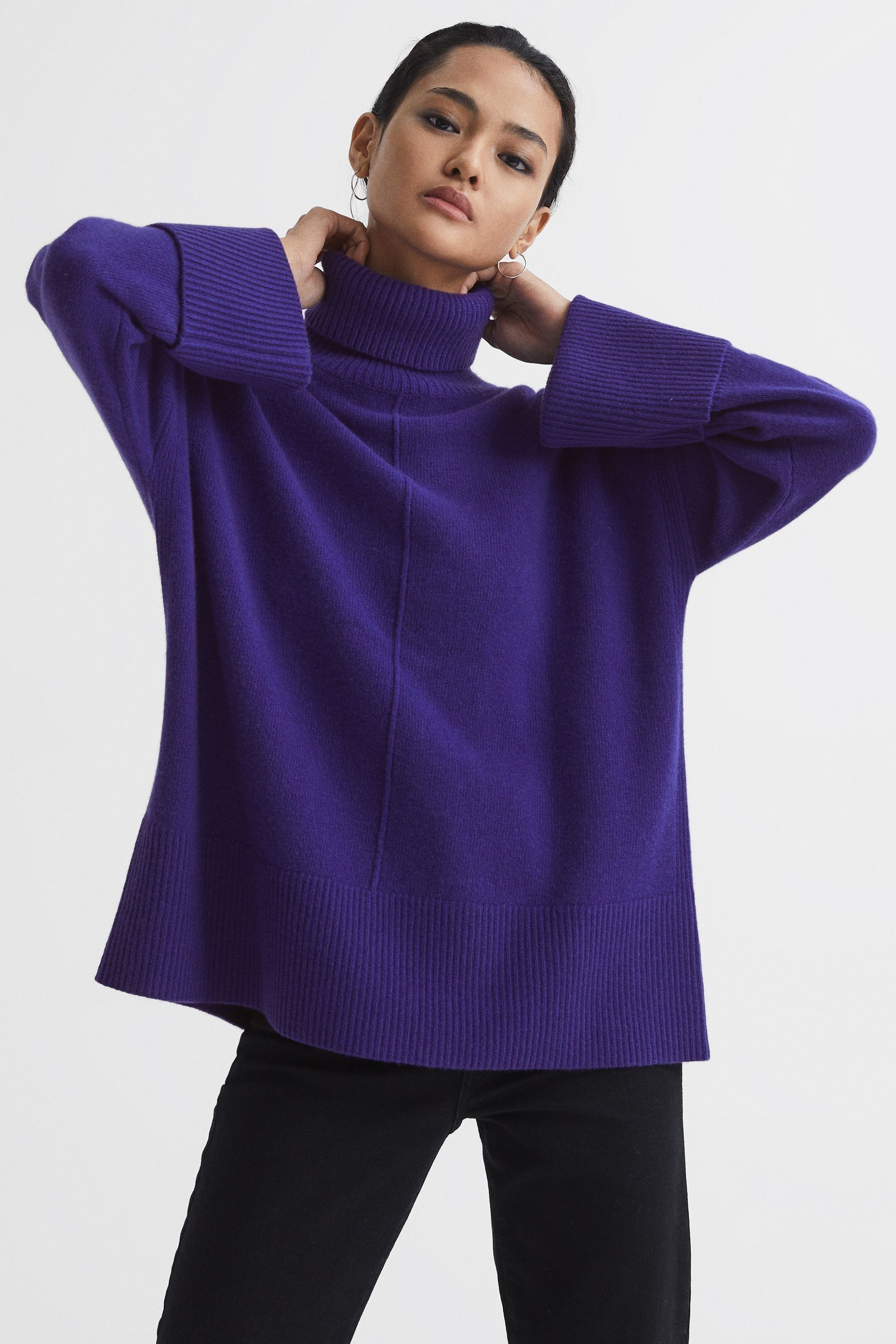 Buy Reiss Purple Sarah Wool-Cashmere Roll Neck Jumper from the Next UK ...