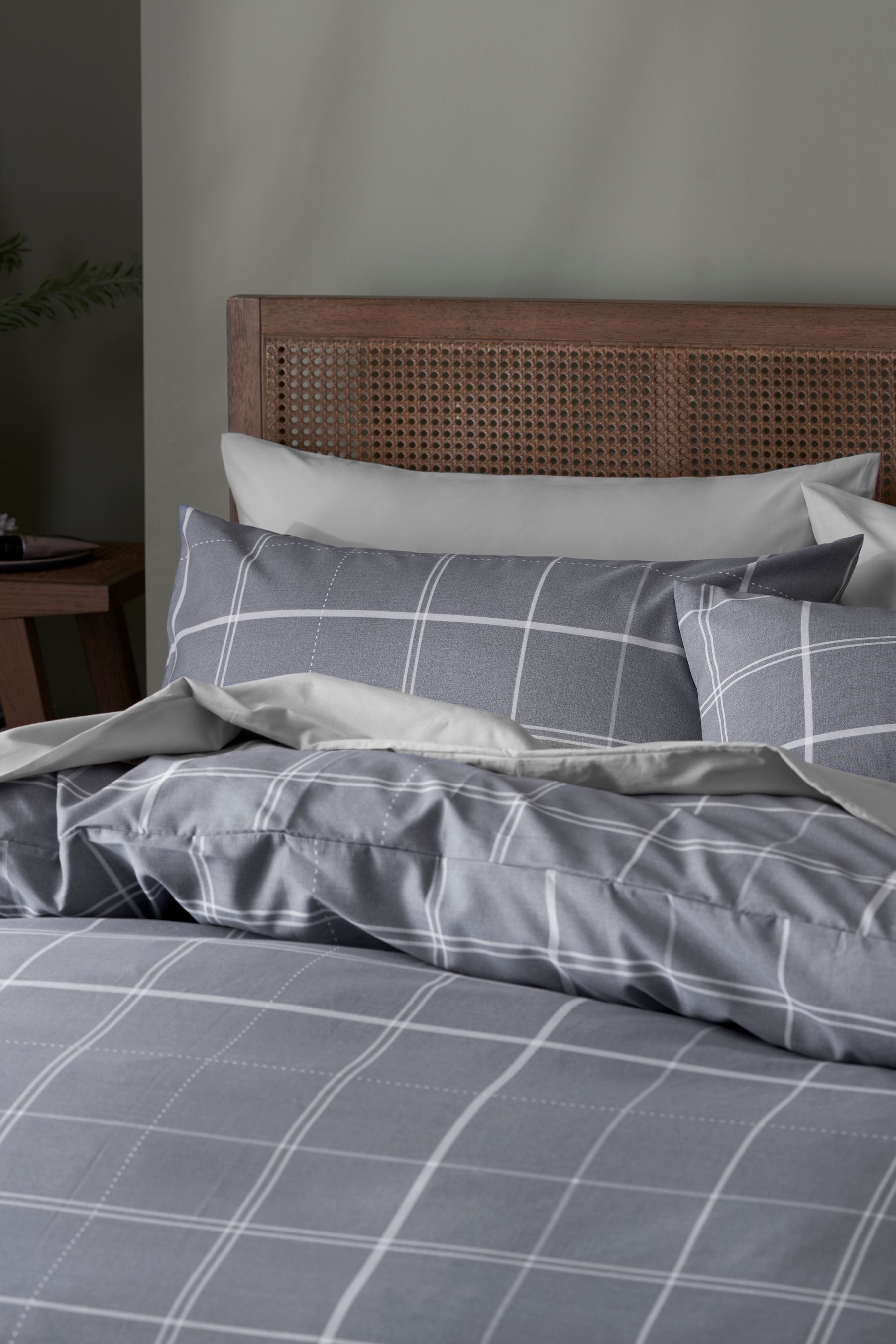 Buy Slate Grey Check Duvet Cover and Pillowcase Set from the Next UK ...