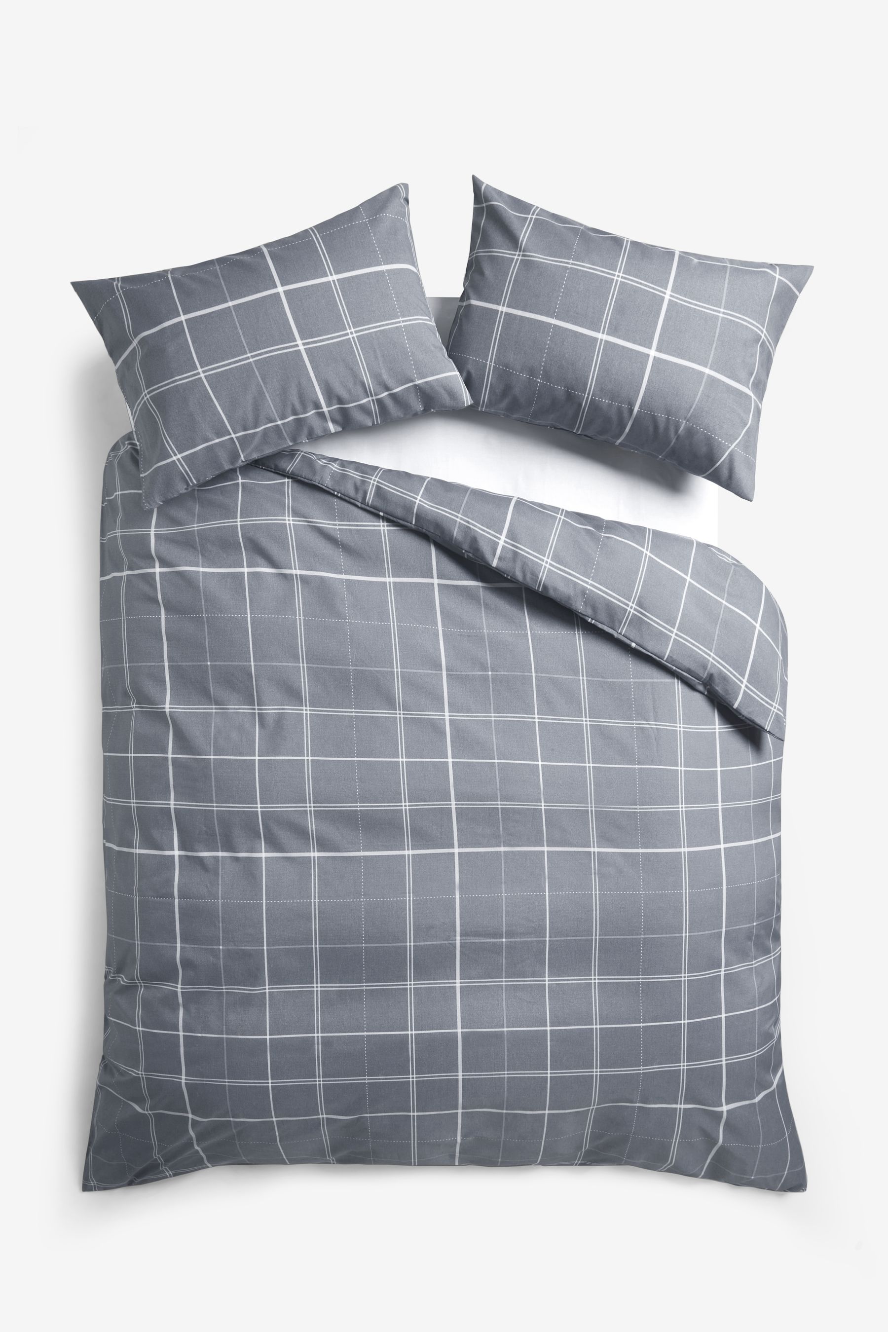 Buy Slate Grey Check Duvet Cover and Pillowcase Set from the Next UK ...