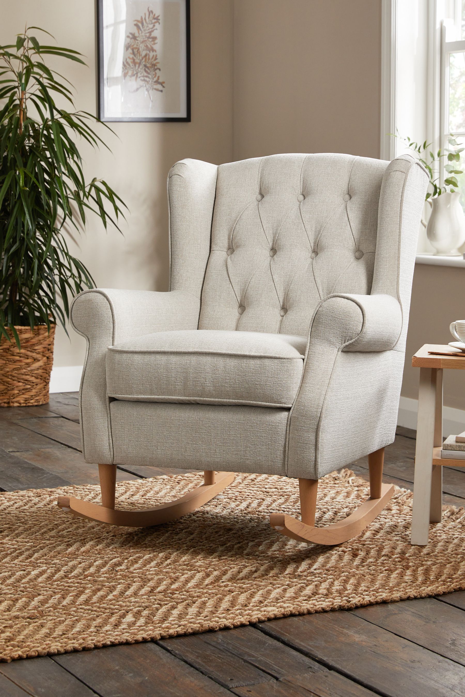 Buy Tweedy Plain Light Natural Sherlock Rocking Chair from the Next UK ...