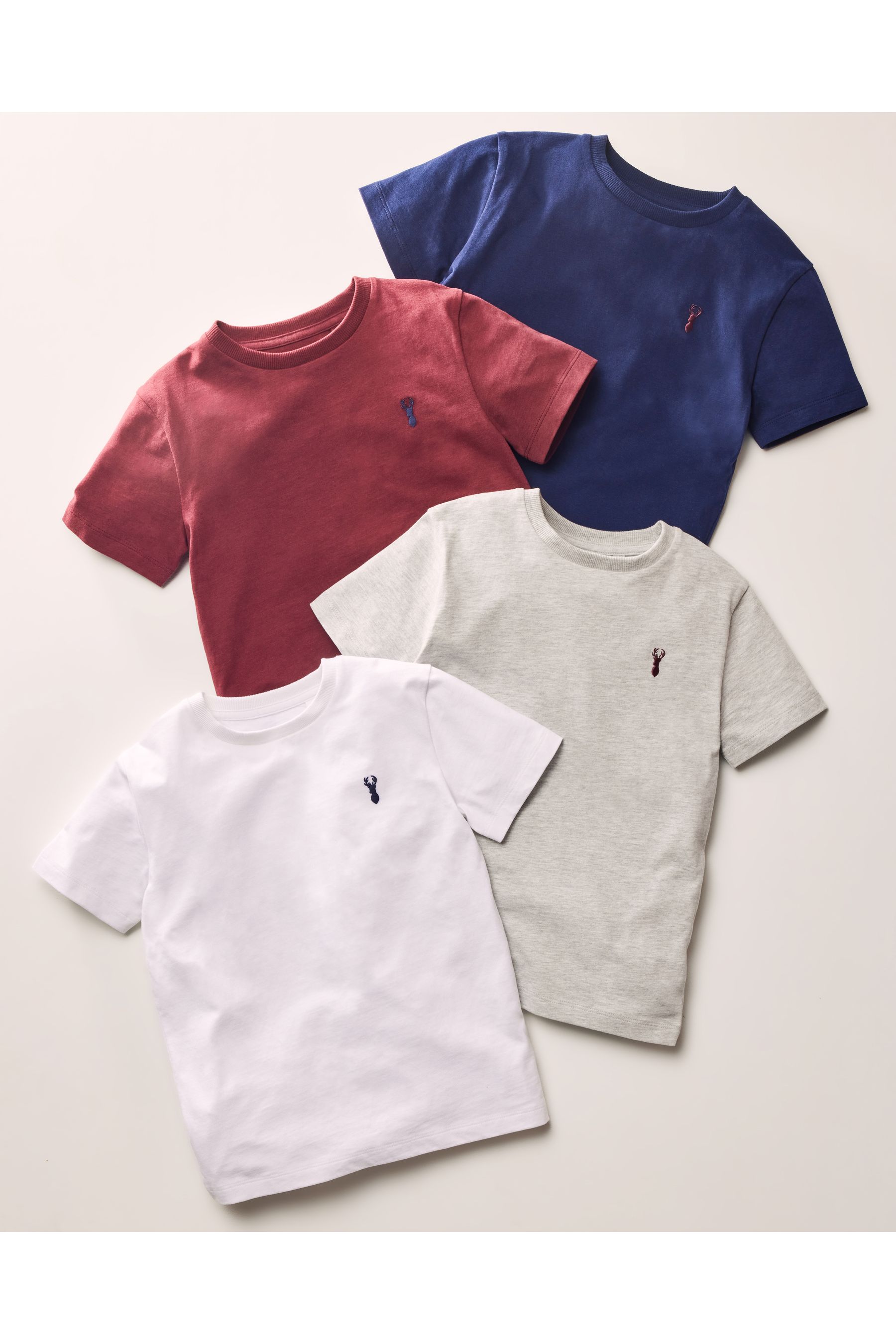 Buy Short Sleeve Stag Embroidered T-Shirts 4 Pack (3-16yrs) from Next ...