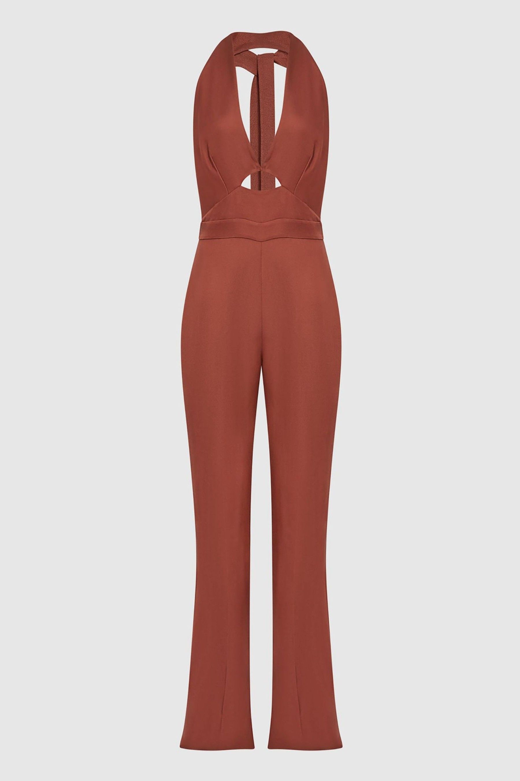 Buy Reiss Rust Alma Regular Cut Out Halter Jumpsuit from the Next UK ...