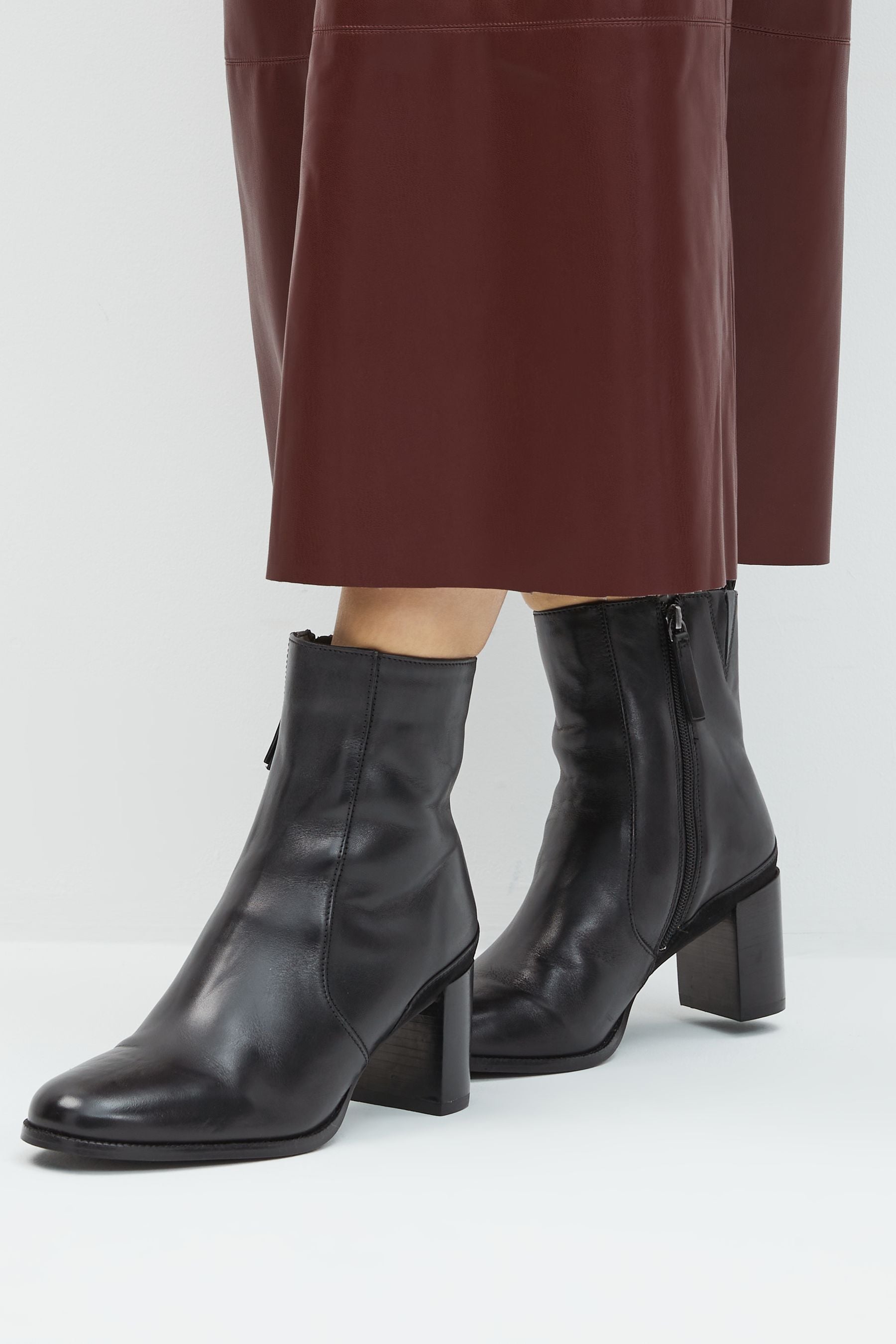 Buy Black Forever Comfort® Leather Ankle Heeled Boots from the Next UK ...