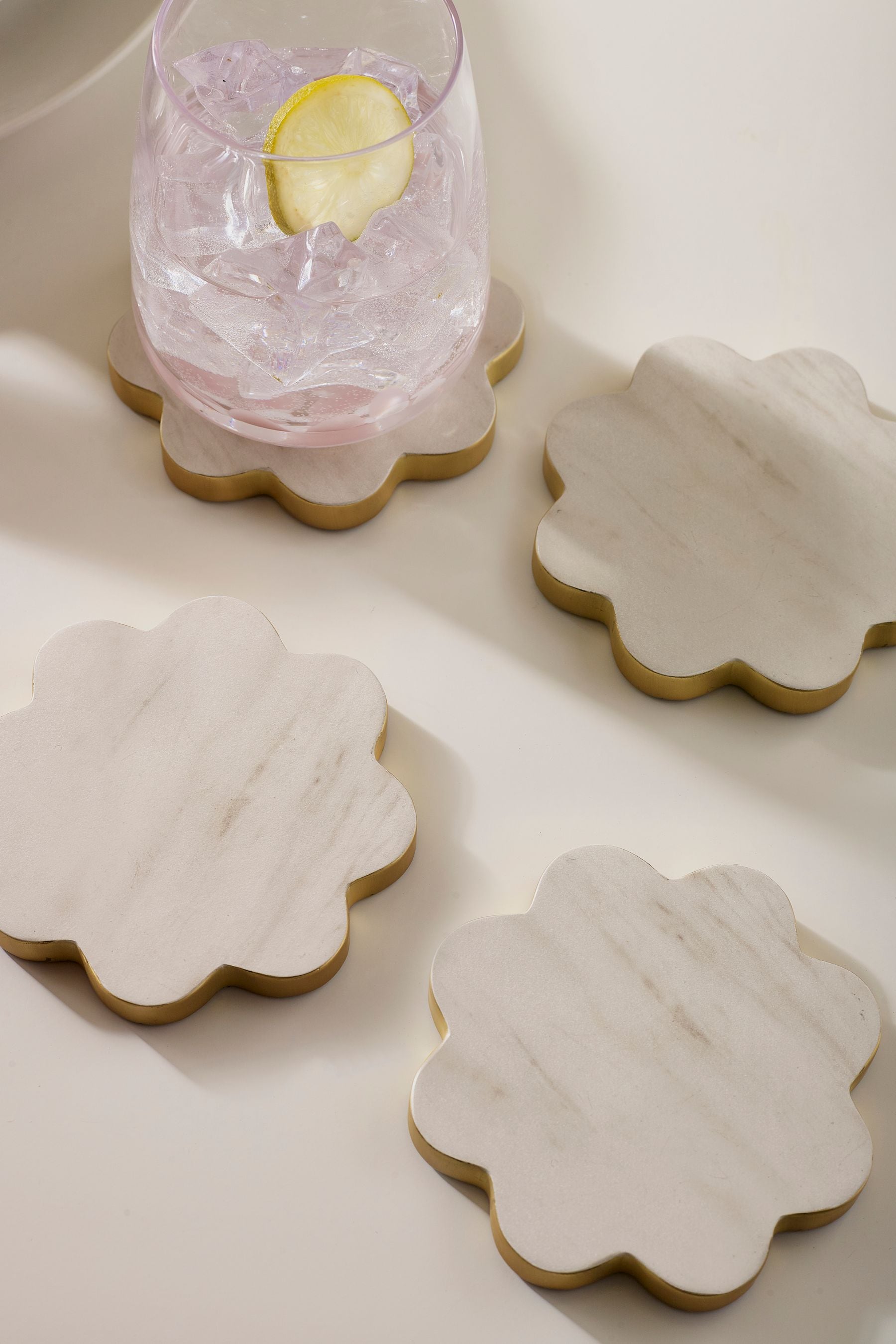 Buy Set of 4 White Valencia Scalloped Coasters from the Next UK online shop