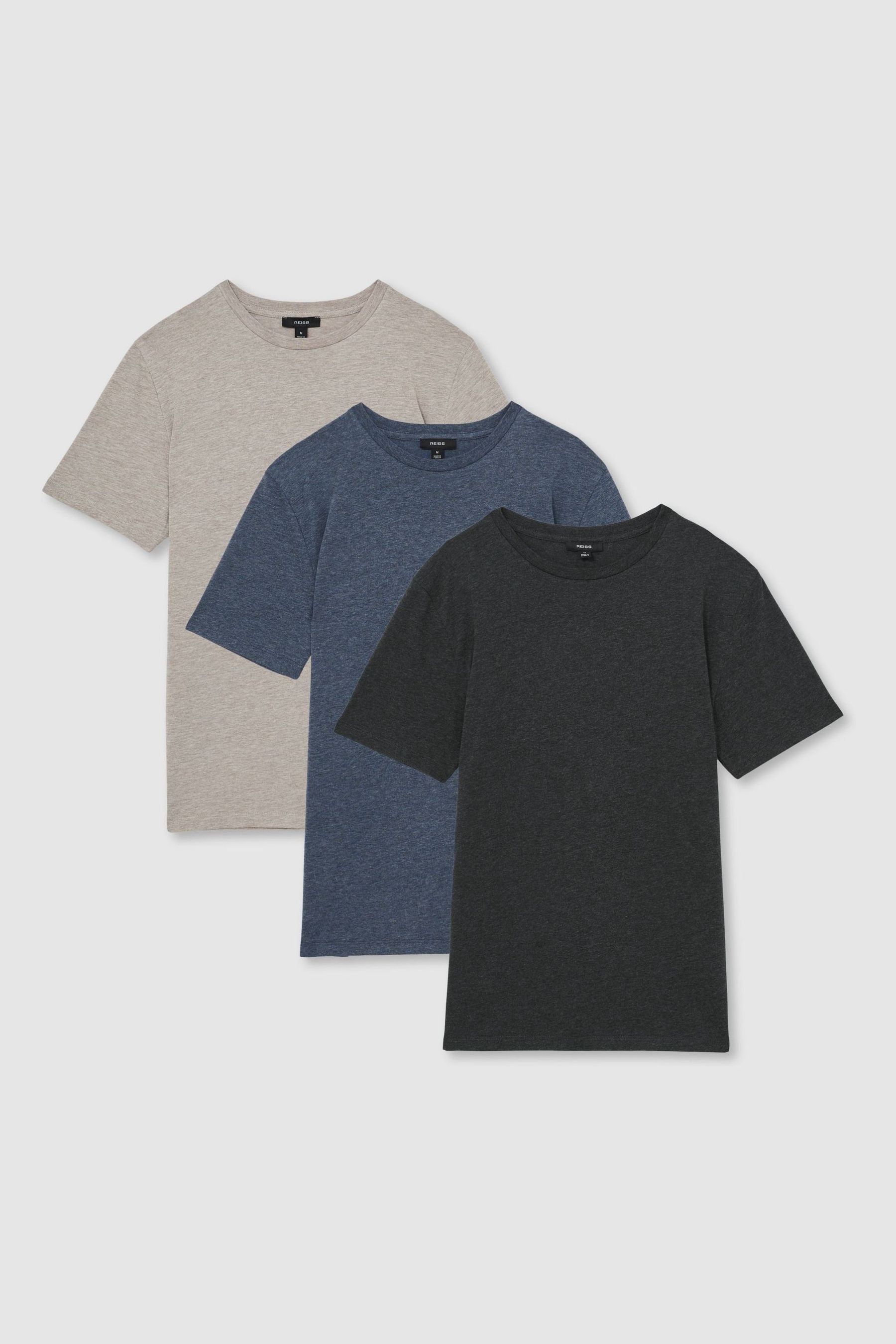 Buy Reiss Multi Melange Bless 3 Pack Three Pack Of Crew Neck T-shirts ...