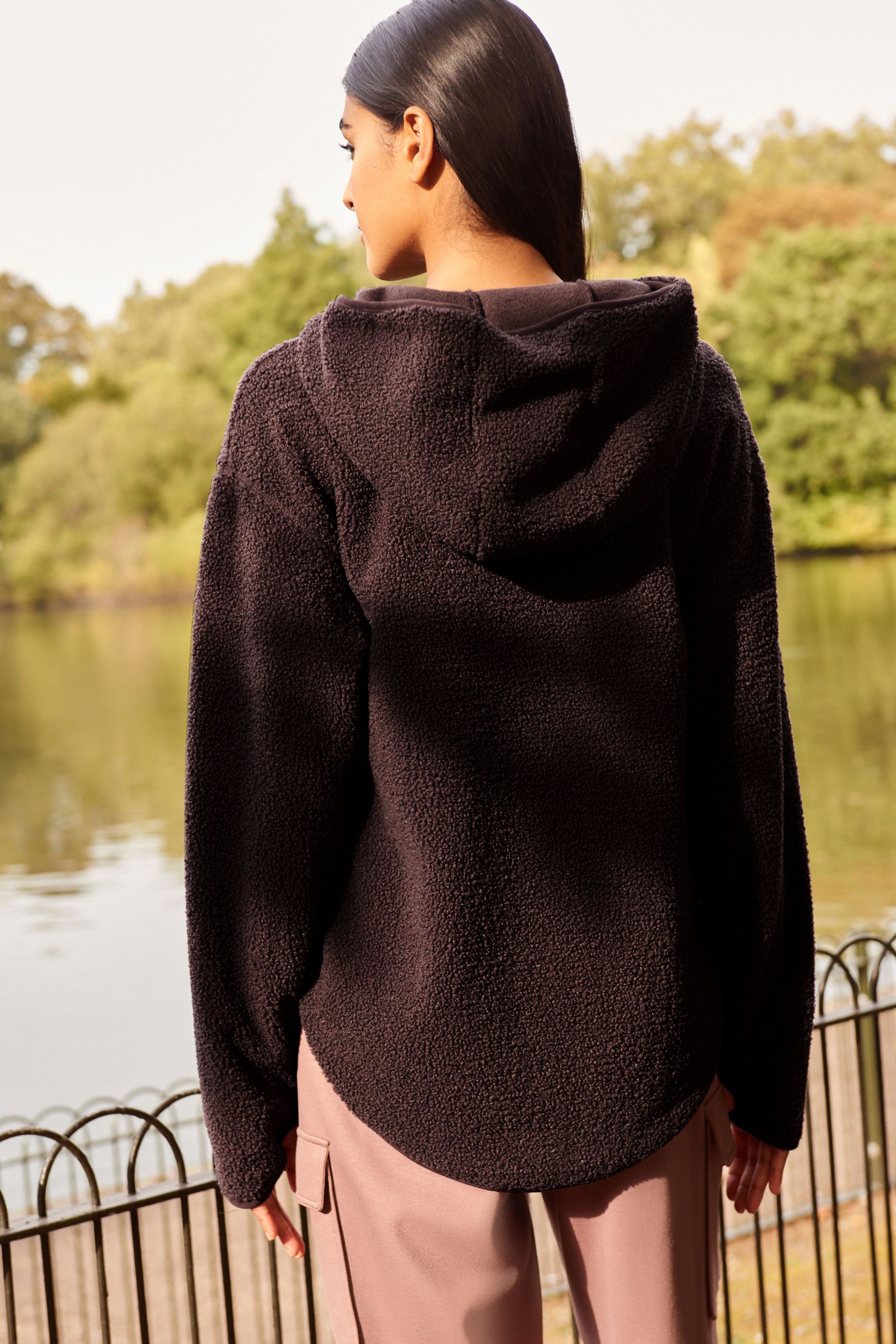 Buy Chocolate Raisin Brown Outdoor Next Elements Hooded Teddy Borg ...