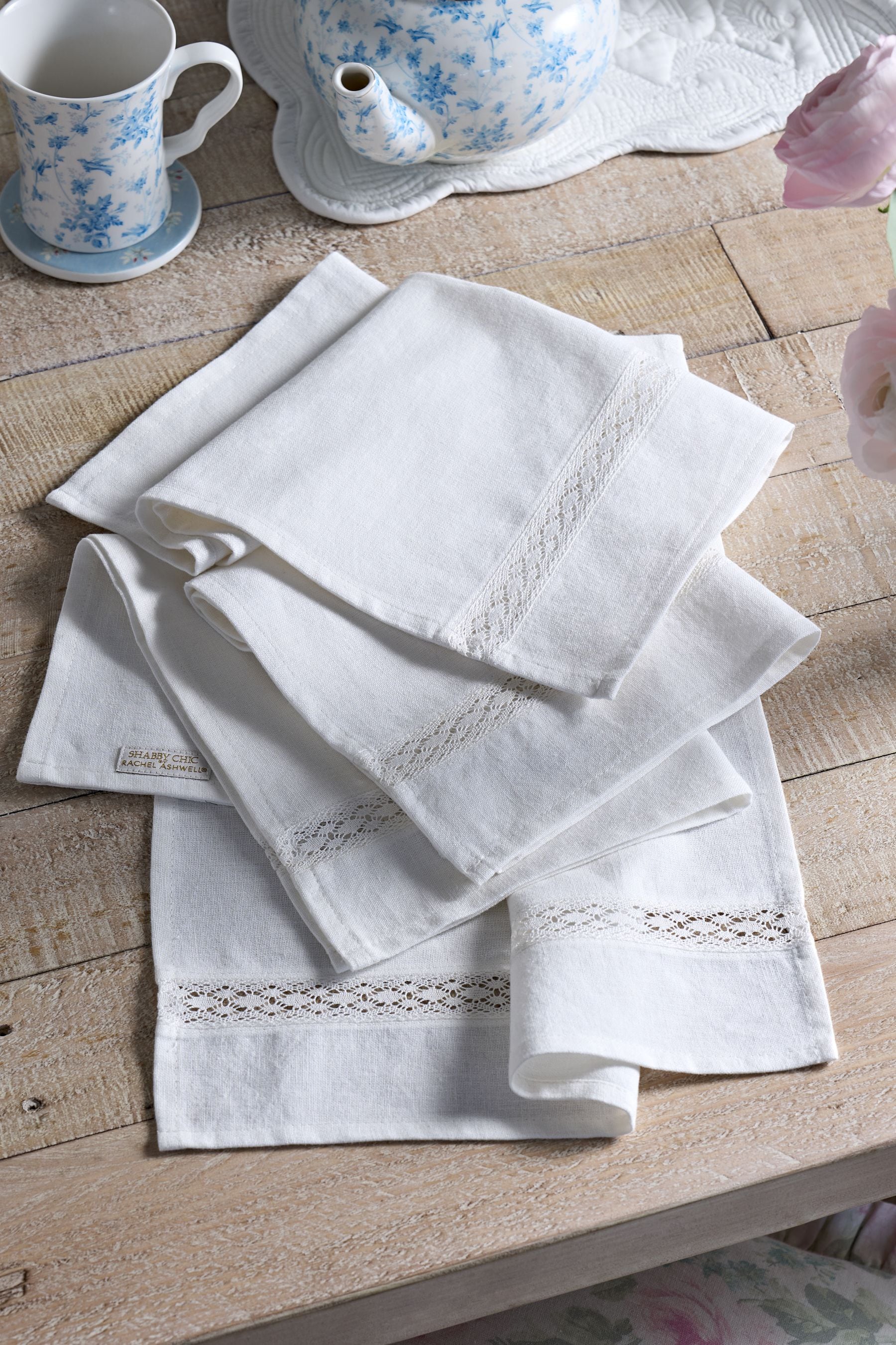 Buy Shabby Chic by Rachel Ashwell® Set of 4 White Lace Napkins from the ...