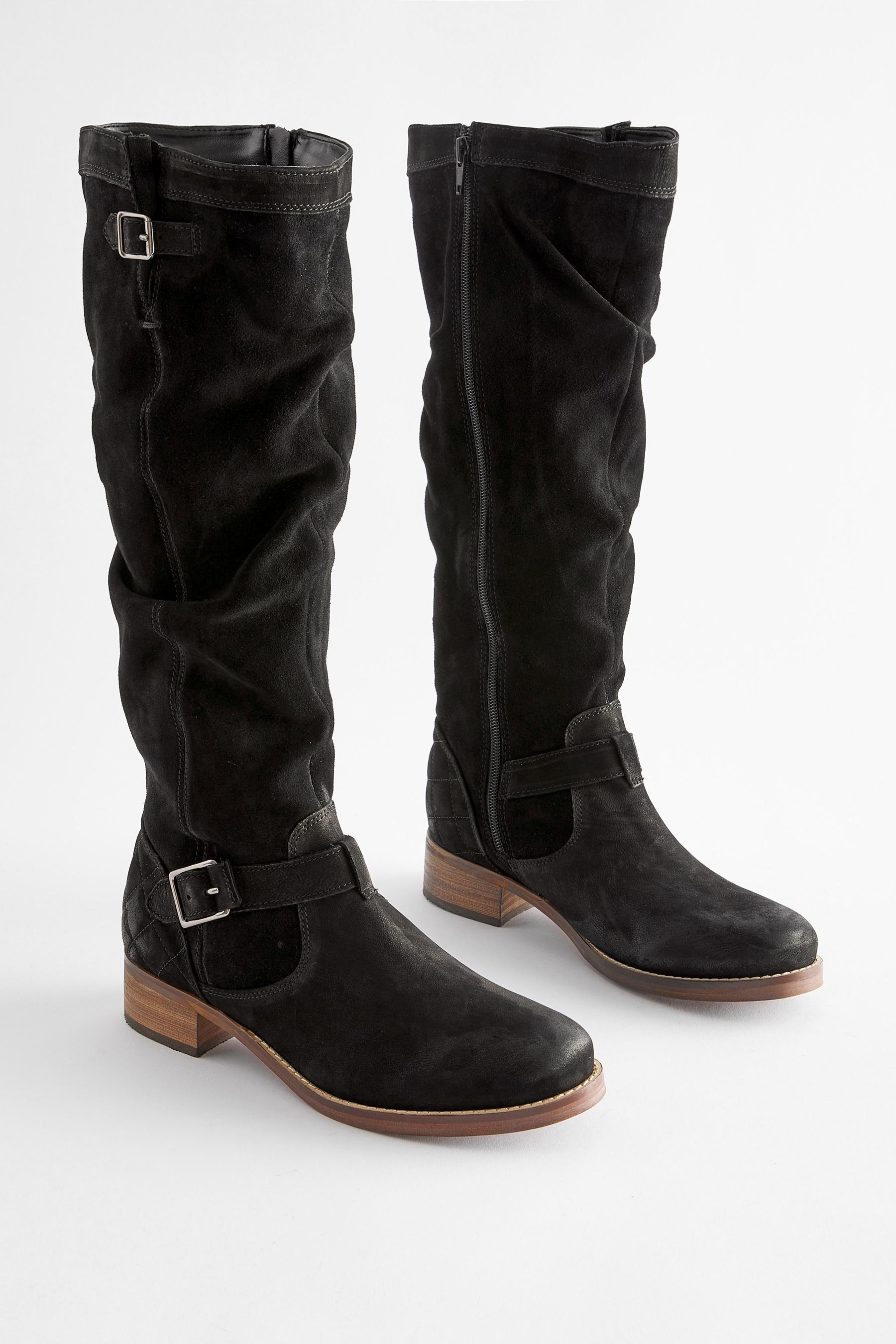 Buy Black Regular/Wide Fit Forever Comfort® Slouch Knee High Boots from ...