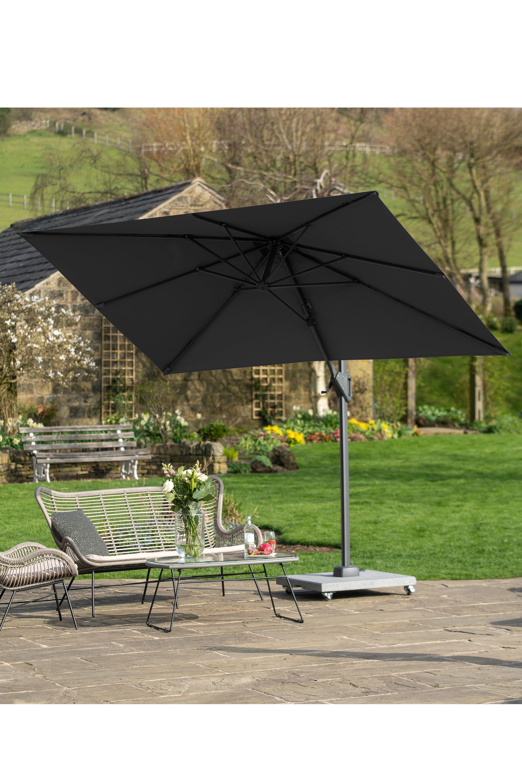Buy Pacific Grey Garden Voyager T1 3 x 2m Oblong Anthracite Parasol ...