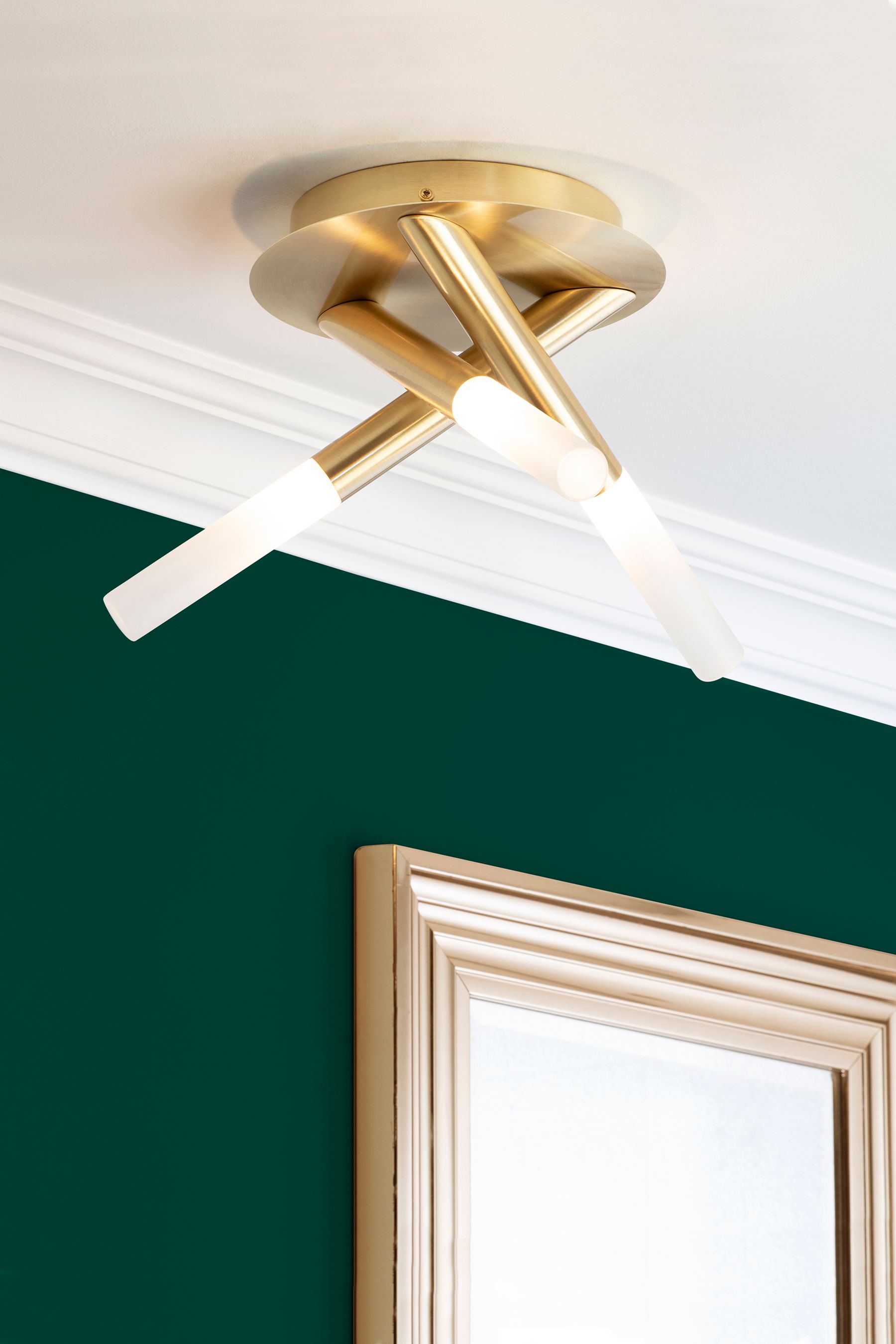 Buy BHS Brass Crux 3 Light Bathroom Ceiling Light from the Next UK ...