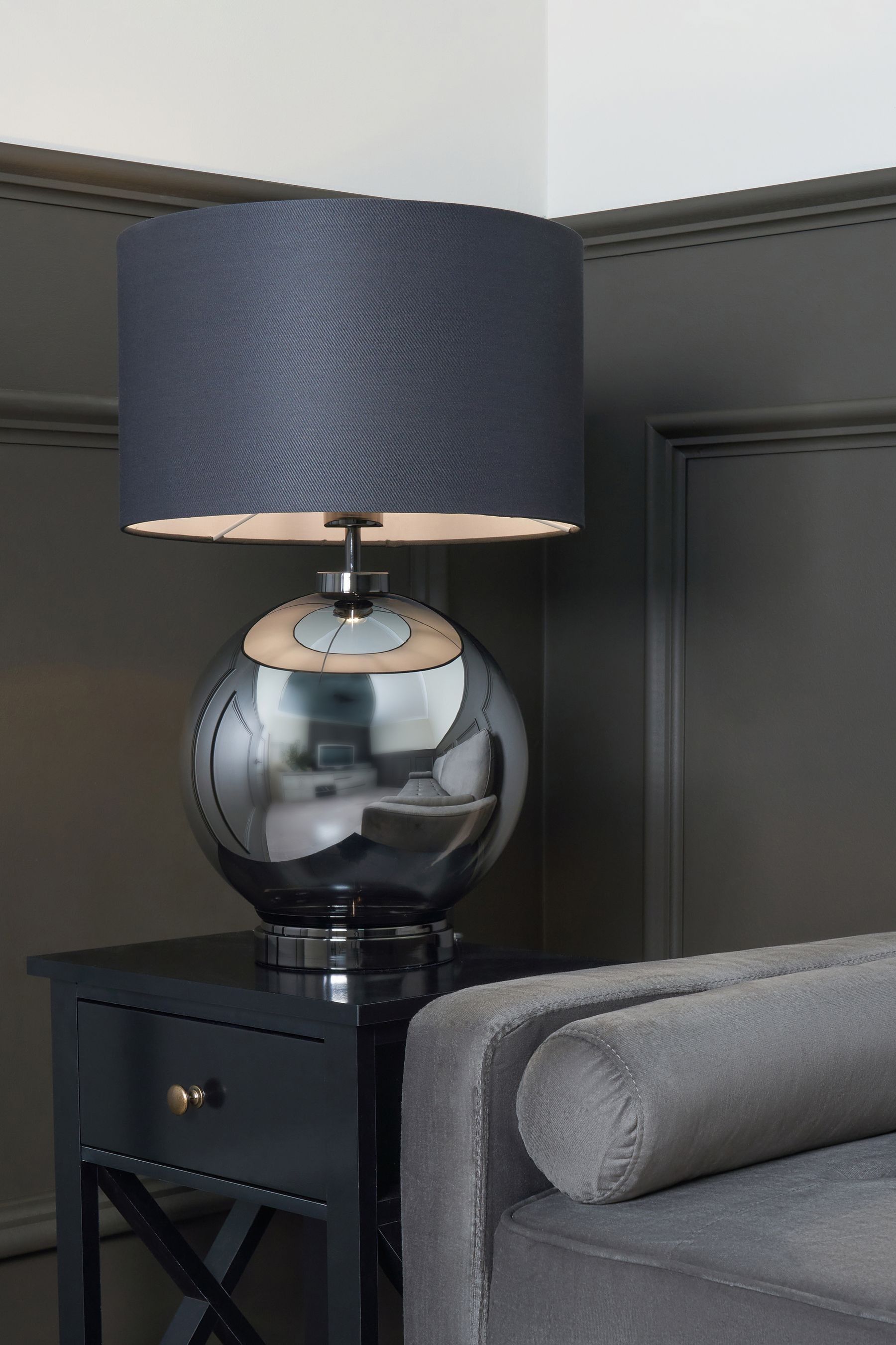 Buy BHS Black Large Glass Table Lamp from the Next UK online shop