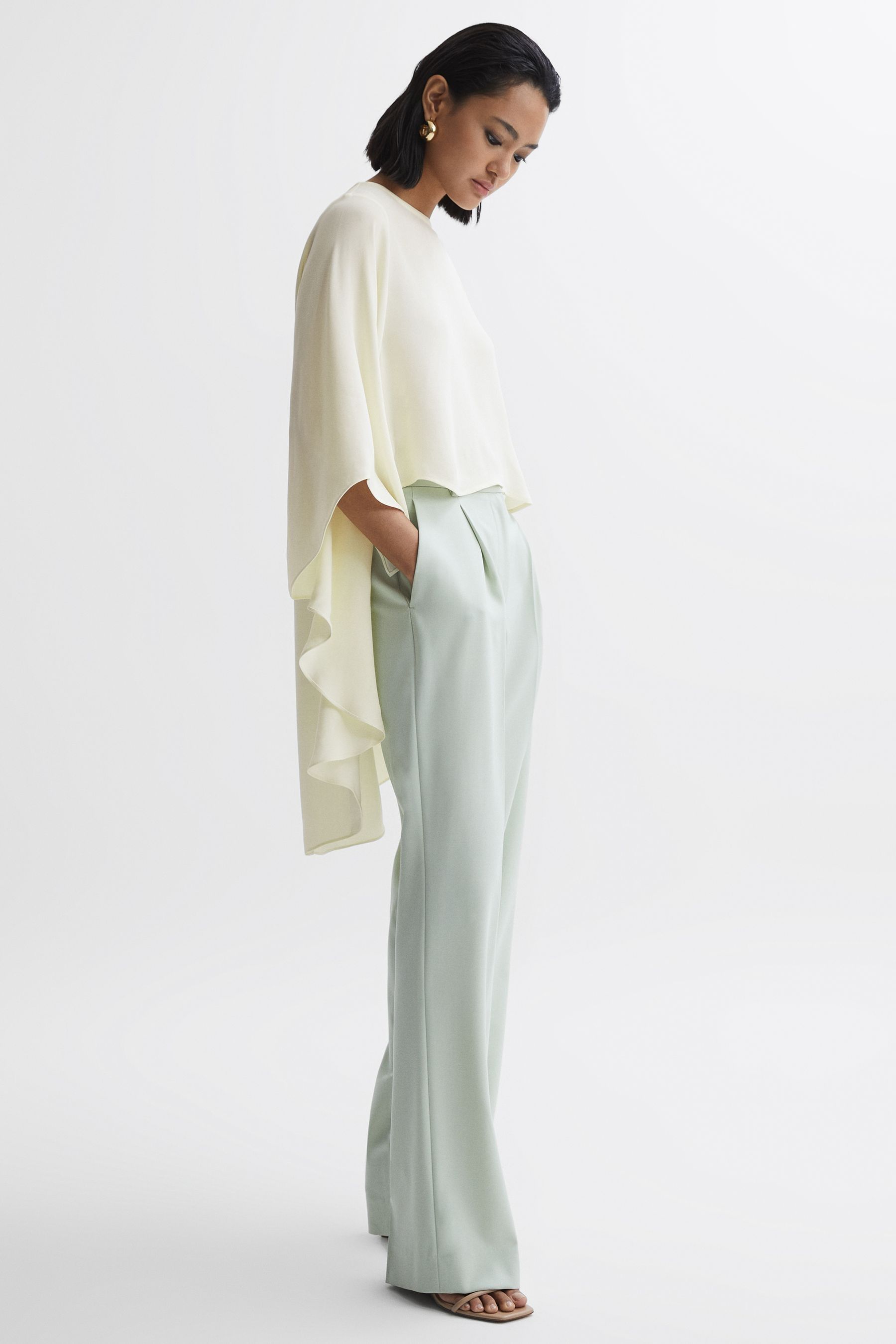Buy Reiss Ivory Liana Cape Crew Neck Blouse from the Next UK online shop