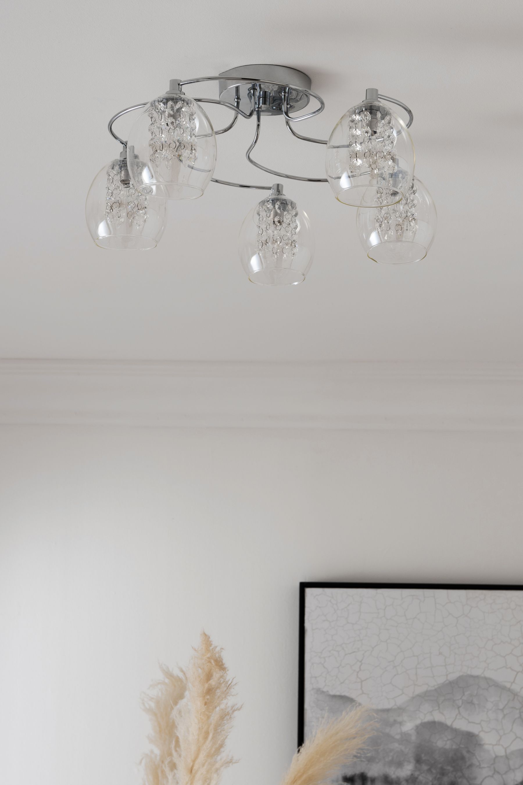 Buy Clear Bella 5 Light Flush Fitting Ceiling Light from the Next UK ...