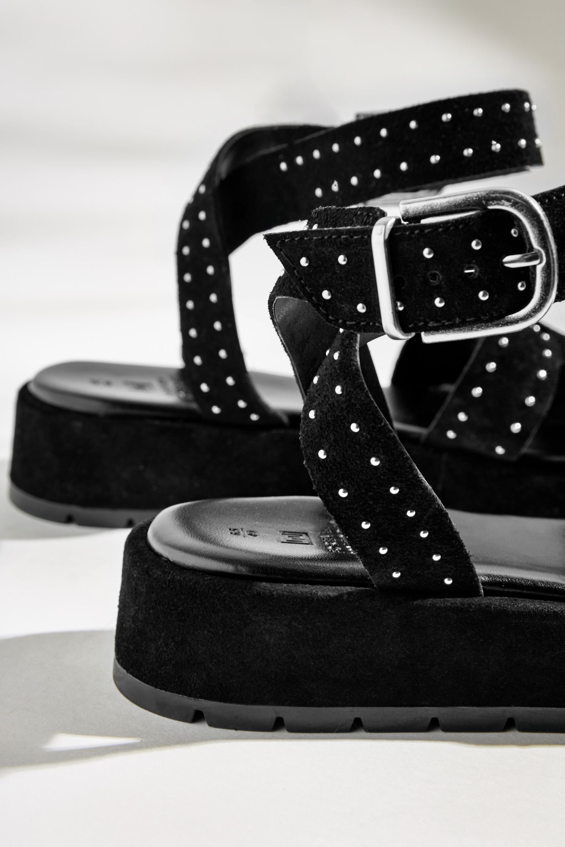 Buy Forever Comfort Suede Studded Platform Chunky Sandals from Next Ireland