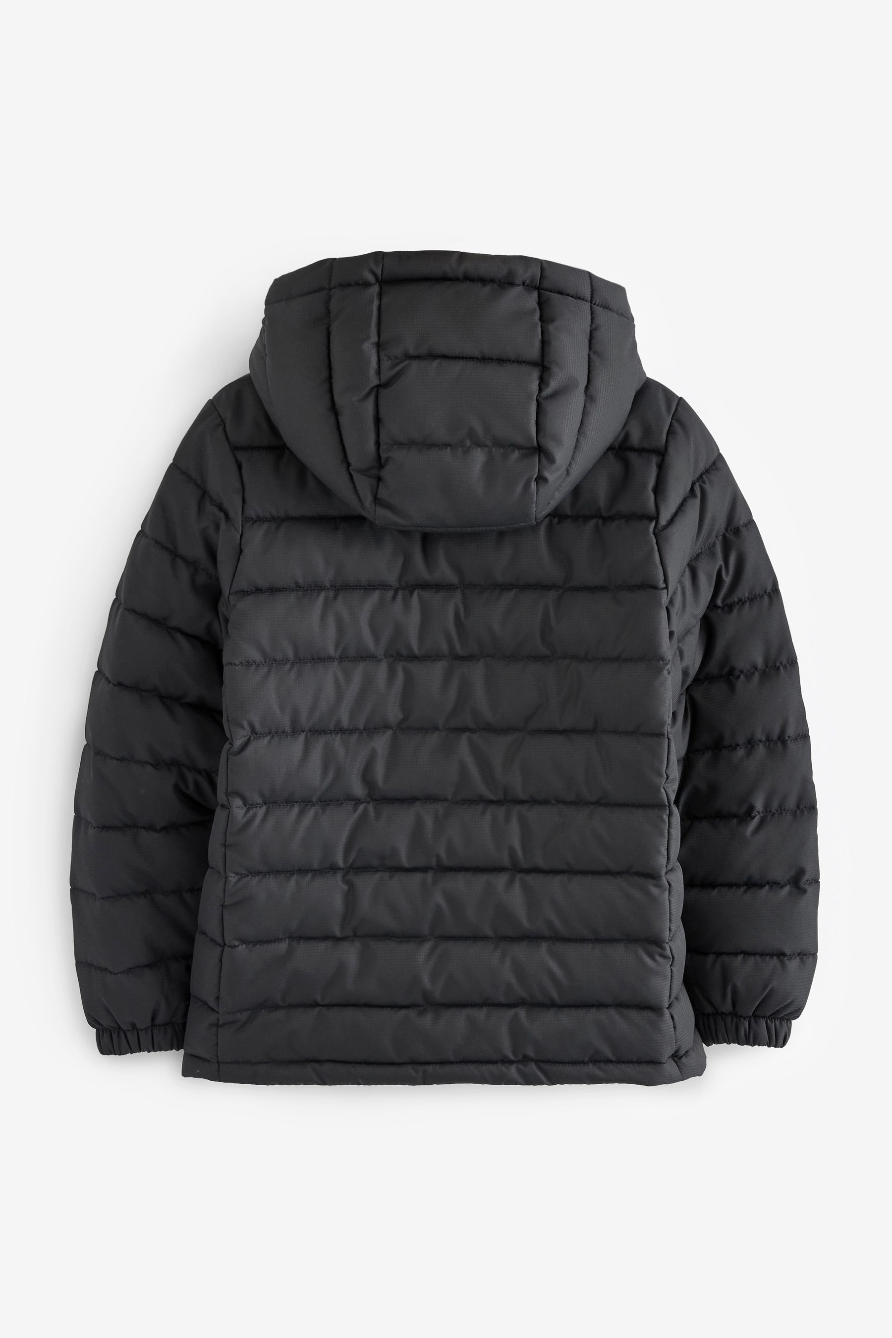 Buy Black Quilted Midweight Hooded Jacket (3-17yrs) from the Next UK ...