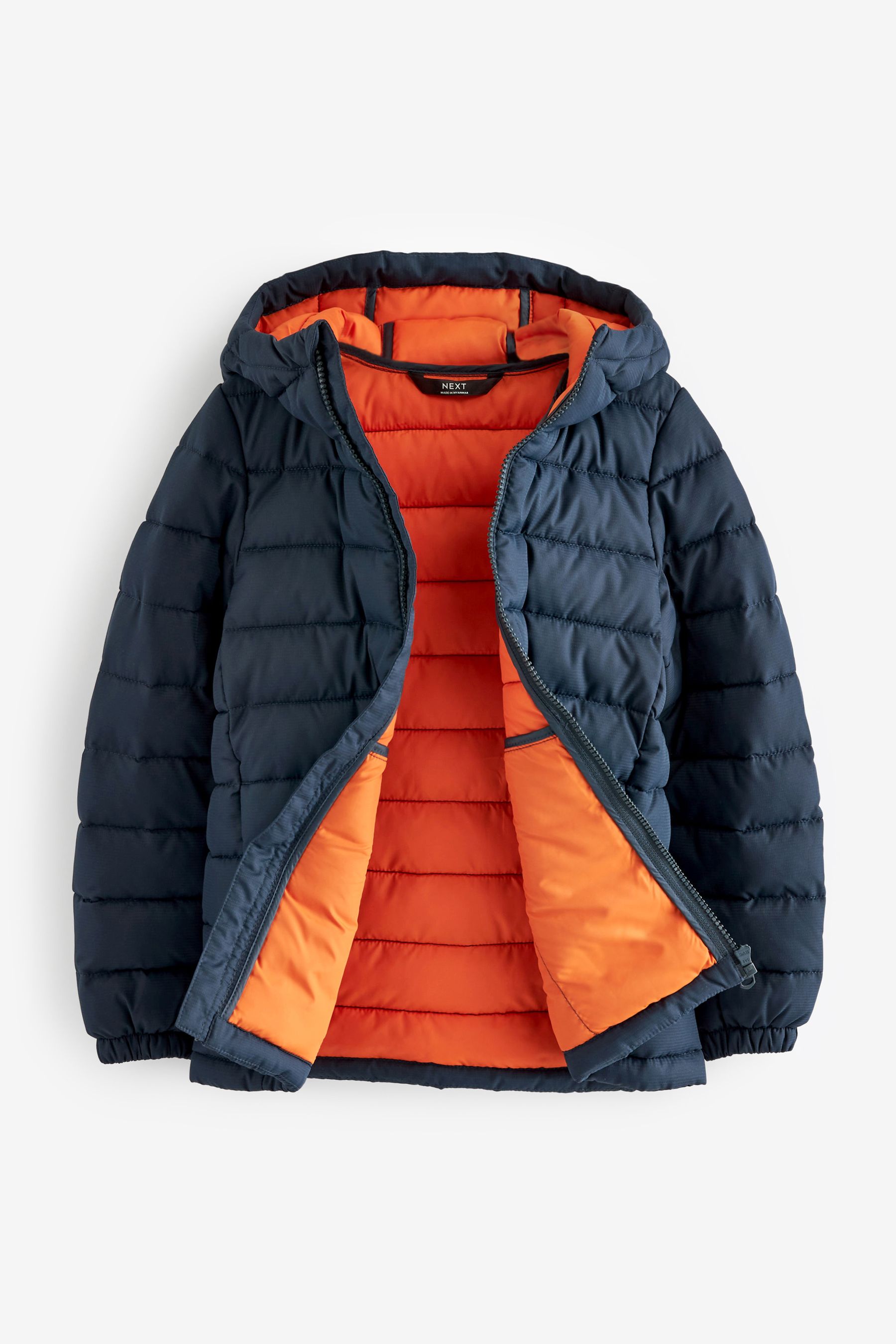 Buy Navy Blue Quilted Midweight Hooded Jacket (3-17yrs) from the Next ...