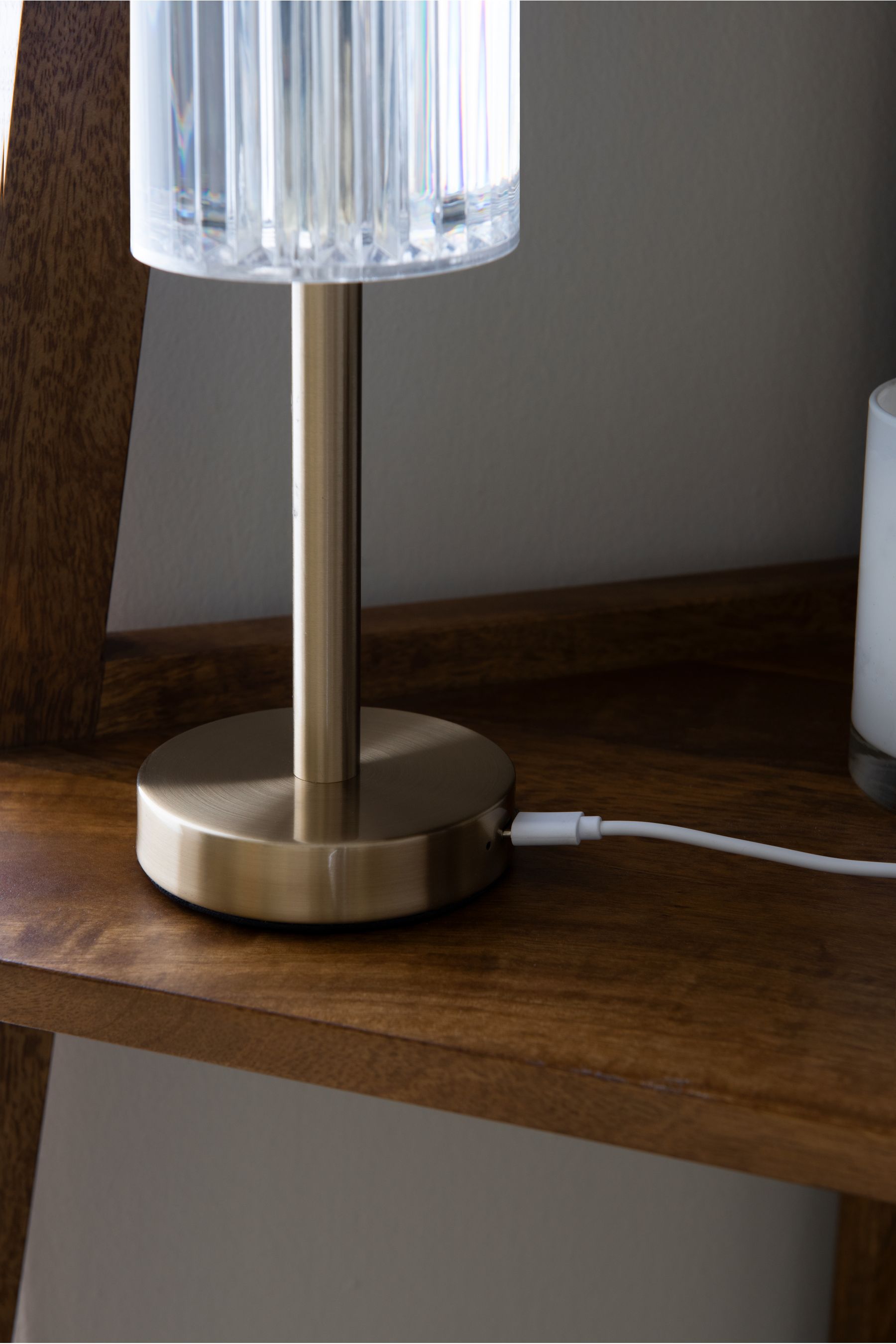 Buy Brass Albus Battery Operated Ambient Table Lamp from the Next UK ...