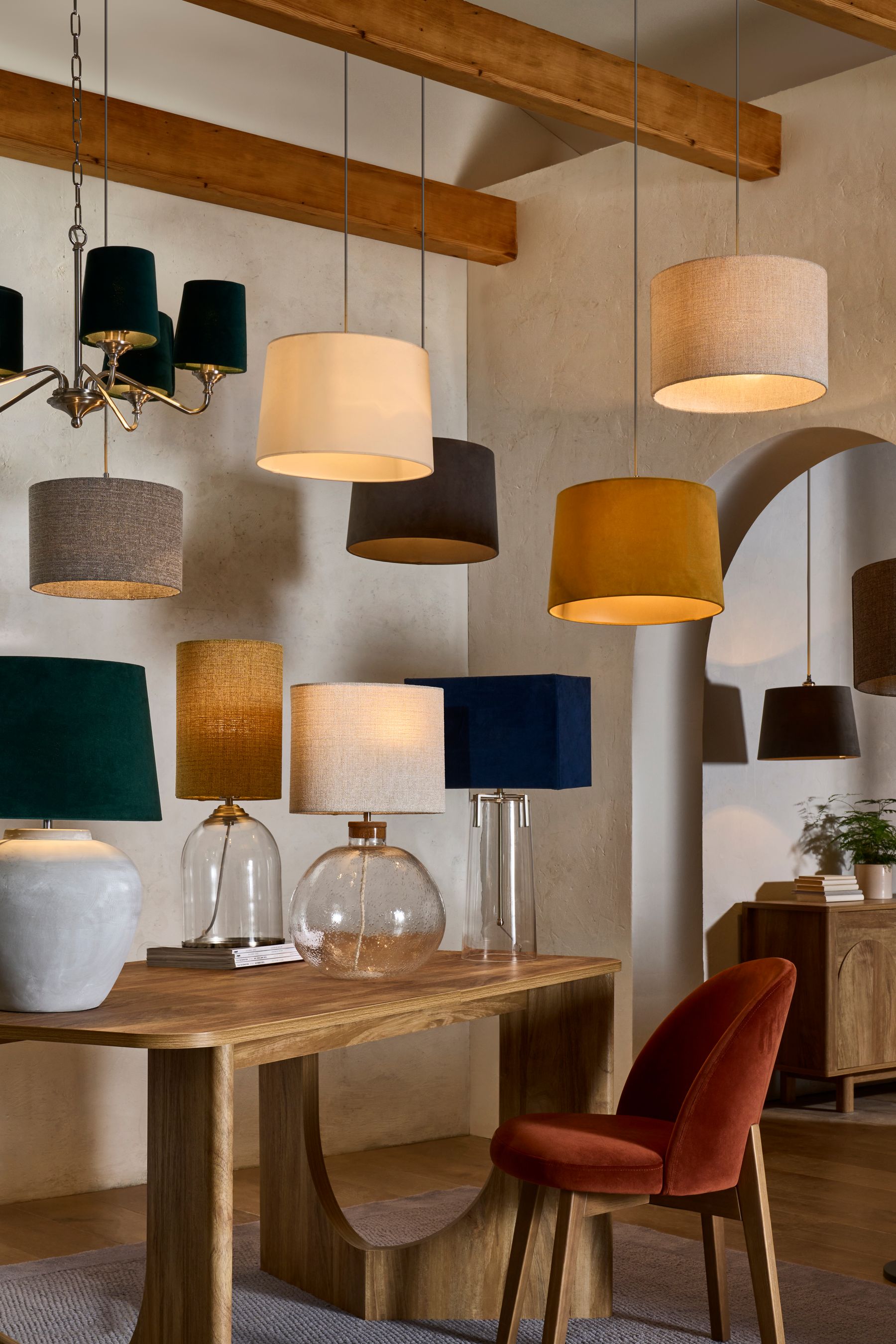 Buy Charcoal Grey Tweedy Plain Easy Fit Shade Ceiling Light from the ...