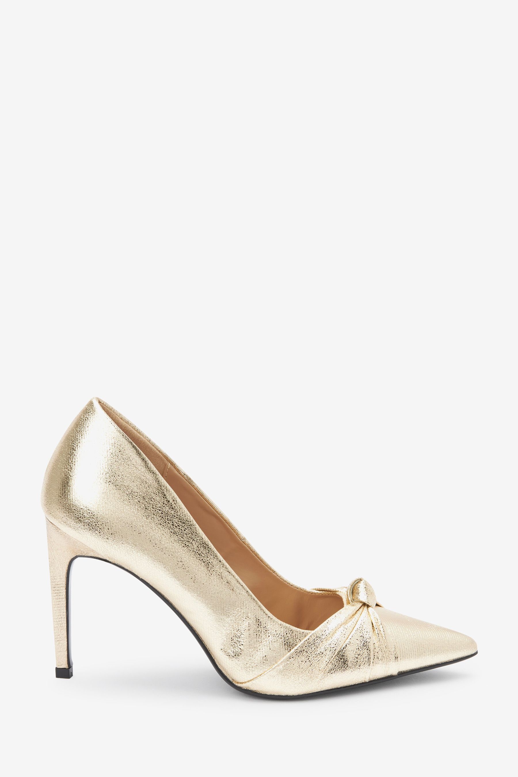 Buy Gold Regular/Wide Fit Forever Comfort® Twist Knot Court Shoes from ...