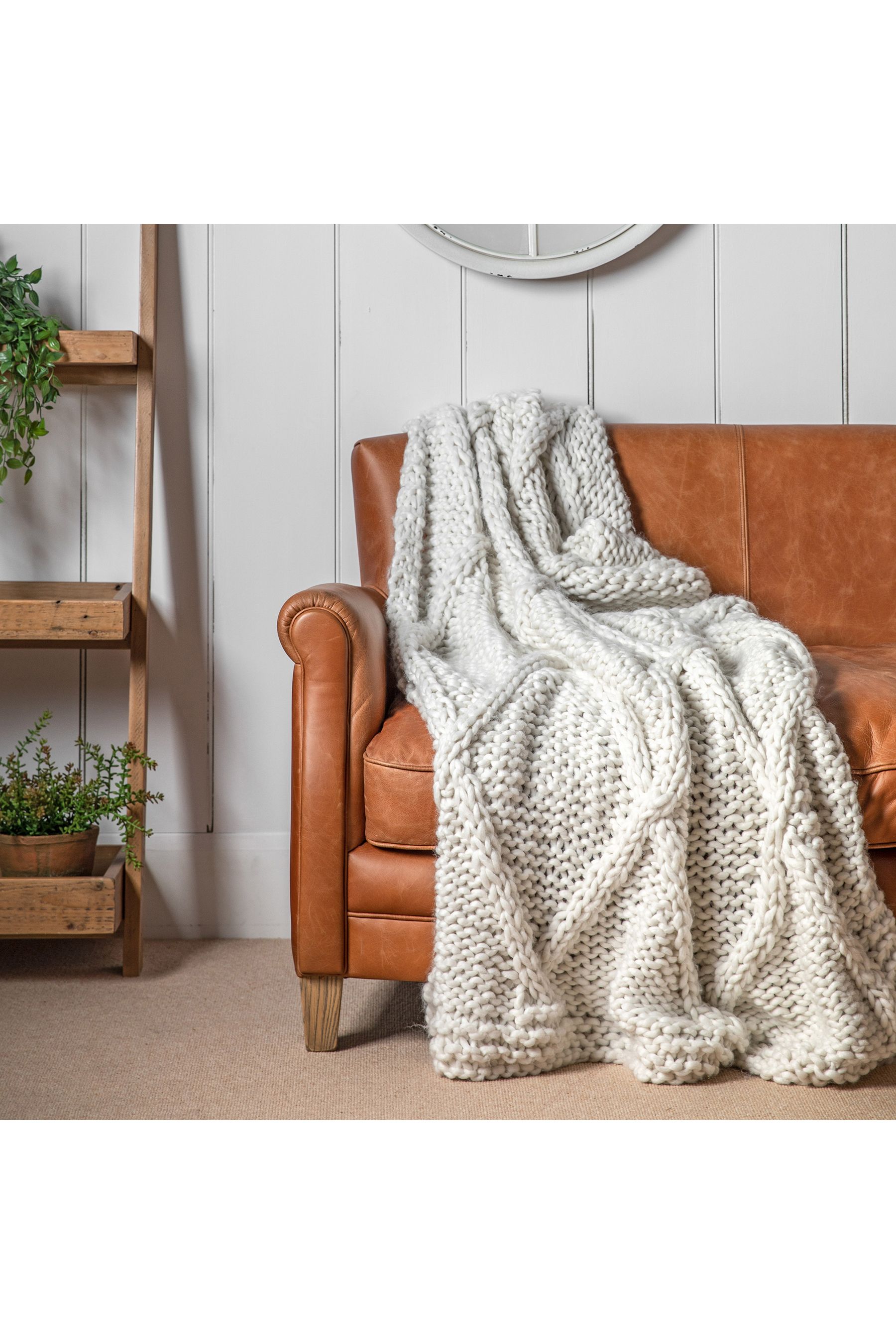 Buy Gallery Home Cream Knitted Diamond Throw from the Next UK online shop