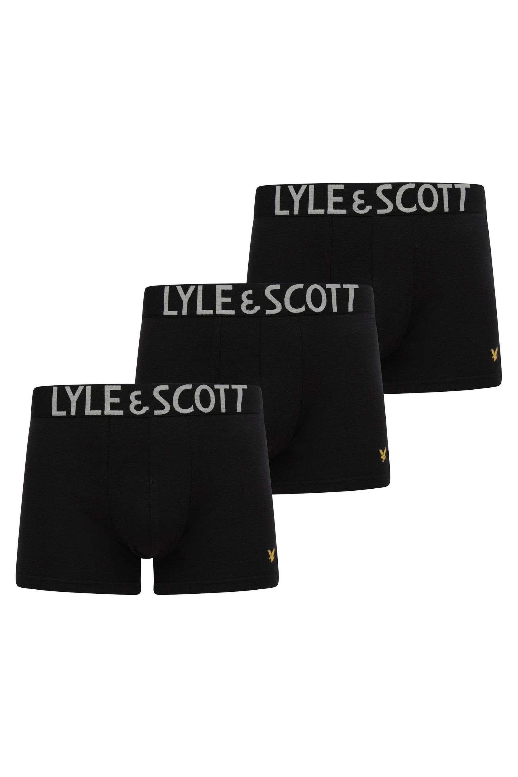 Buy Lyle & Scott Black Daniel Premium Underwear Trunks 3 Pack from the ...