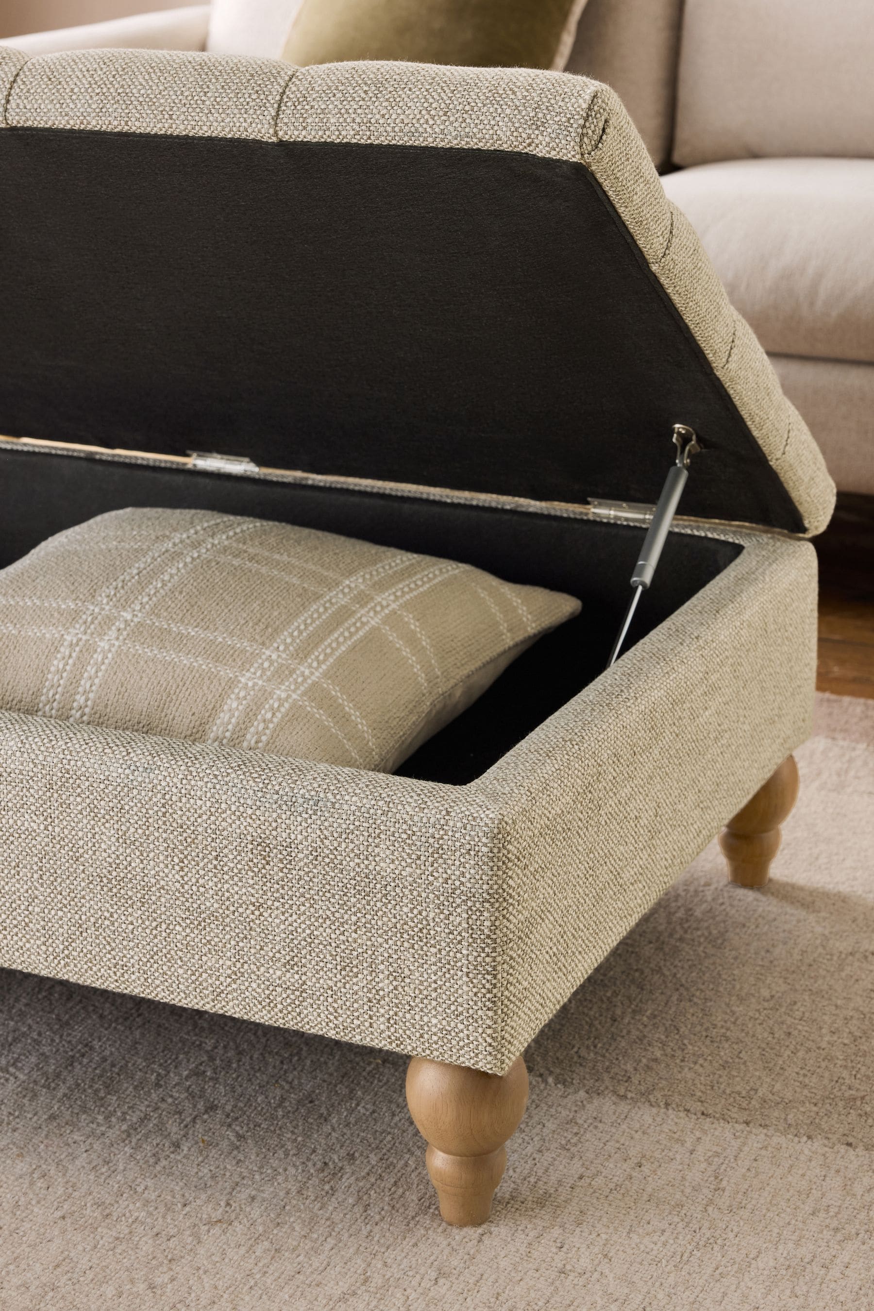 Buy Buttoned Tweedy Plain Light Natural Albury Large with Storage ...