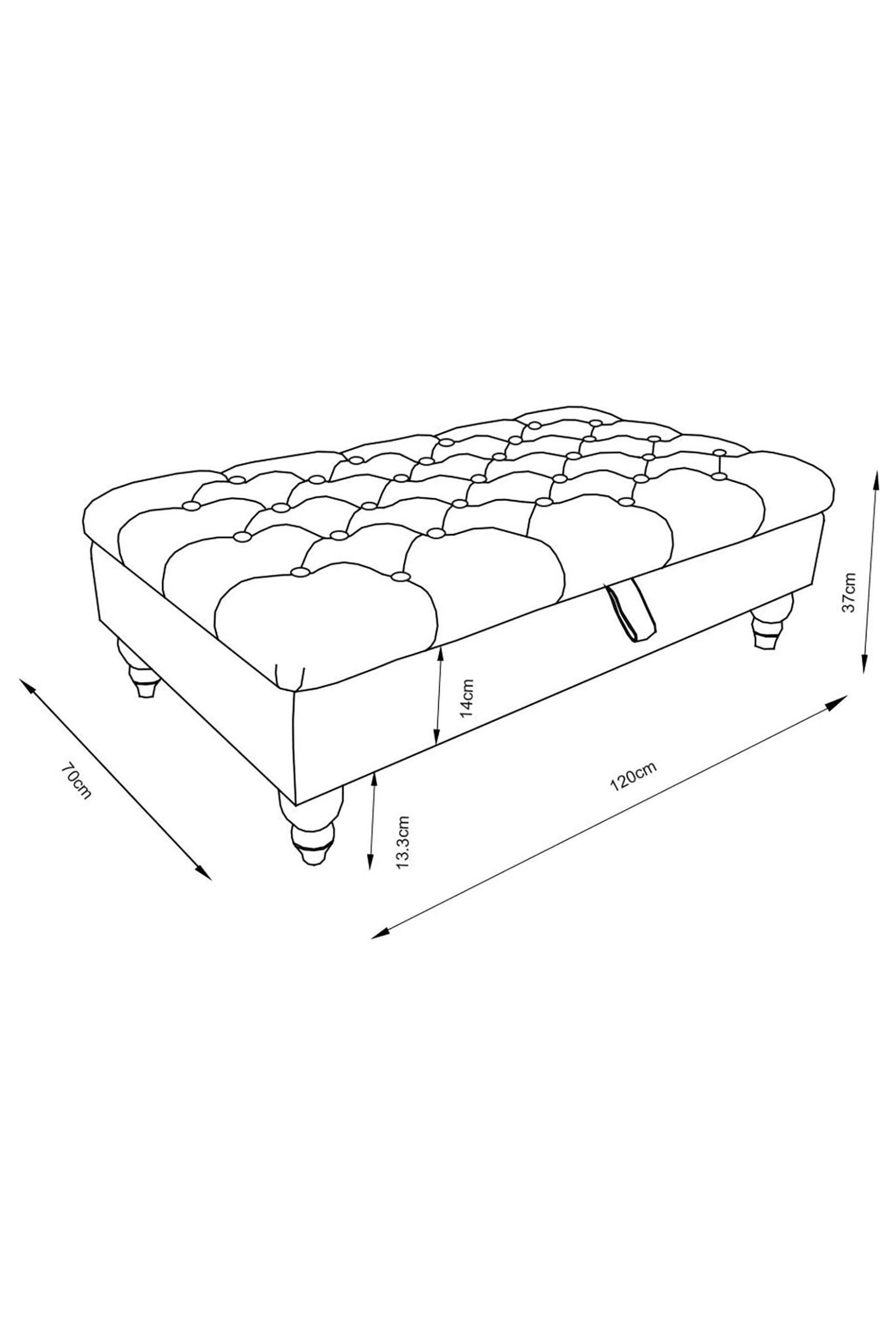 Buy Buttoned Soft Velvet Navy Blue Albury Large with Storage Footstool ...