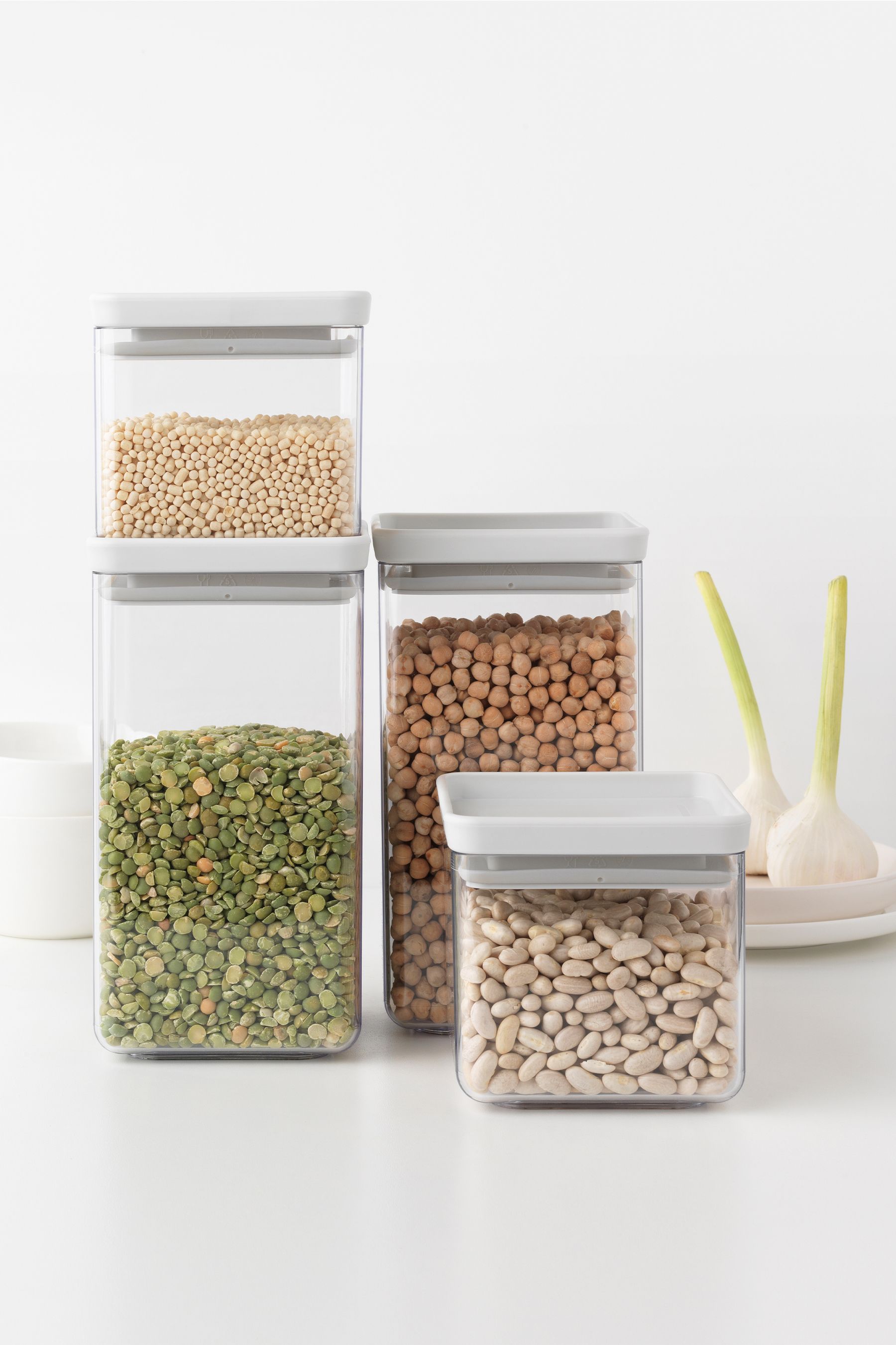 Buy Brabantia Clear TASTY+ Stackable Square Canisters Set from the Next ...