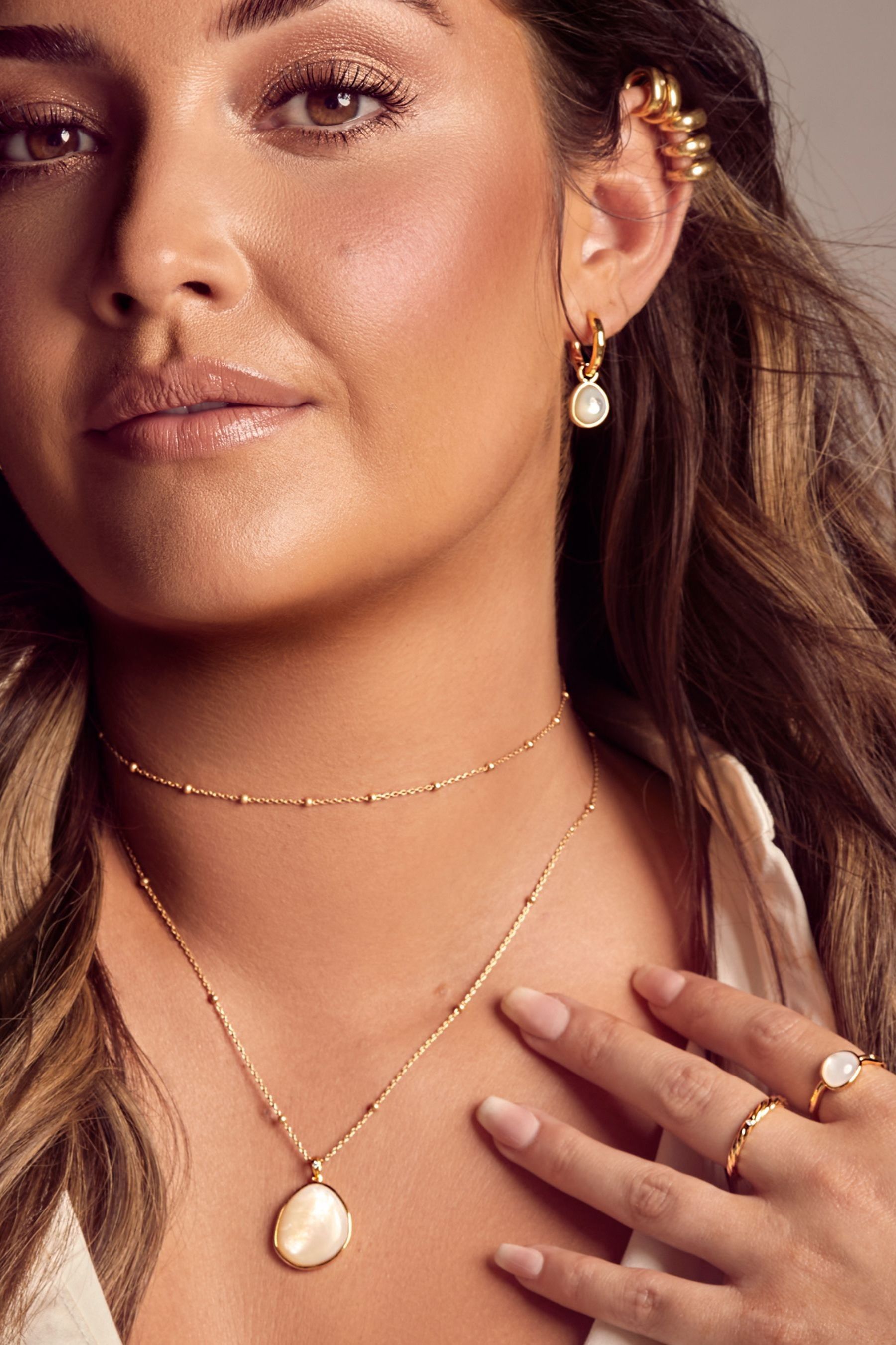 Buy Hot Diamonds Gold Tone Embrace Beaded Cable 32-39cm Chain Necklace ...