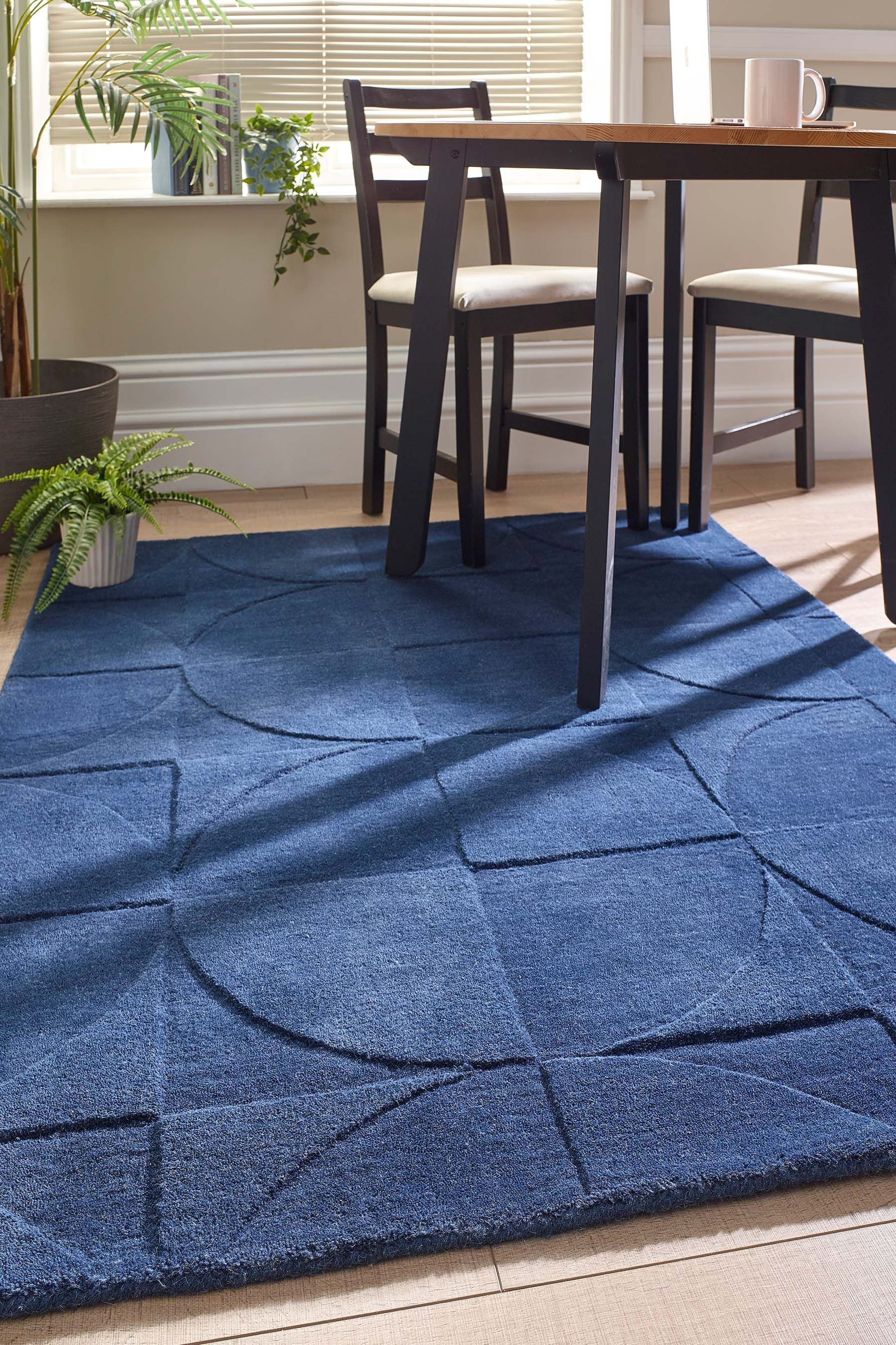 Buy Origins Infinity Blue Penny Carved Rug from the Next UK online shop