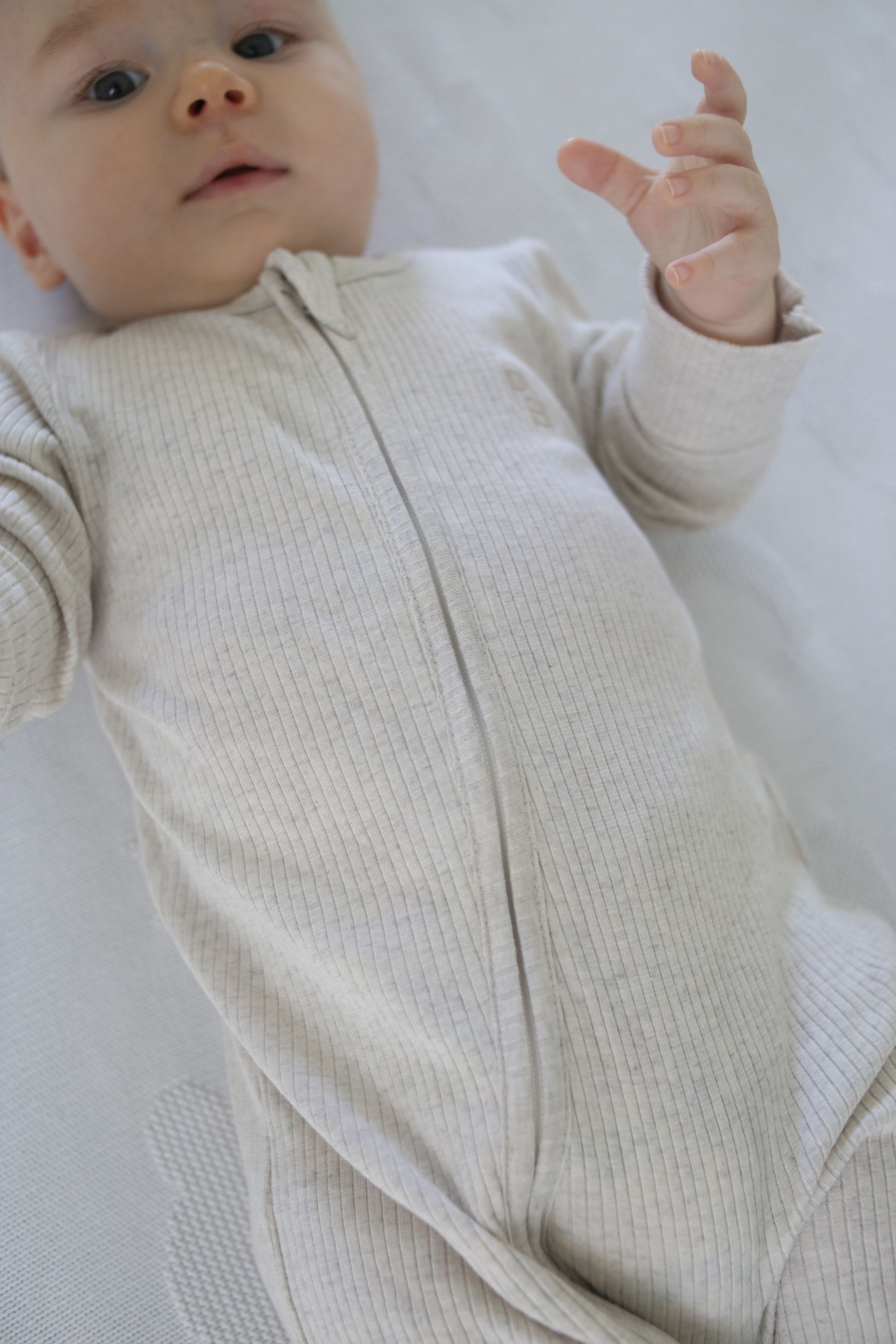 Buy Purebaby Neutral Rib Zip Baby Footless Sleepsuit from the Next UK ...
